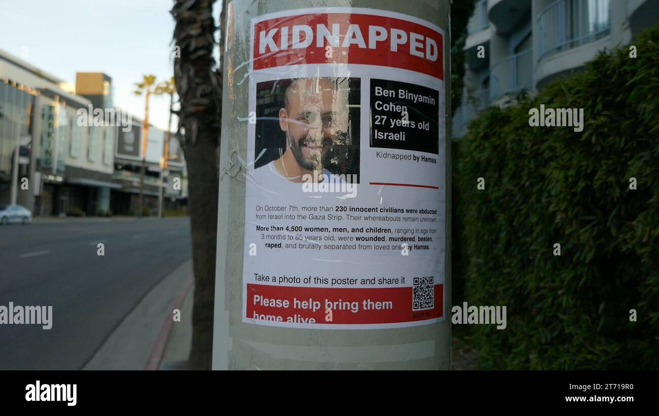 Los Angeles, California, USA 12th November 2023 Kidnapped Israeli ...