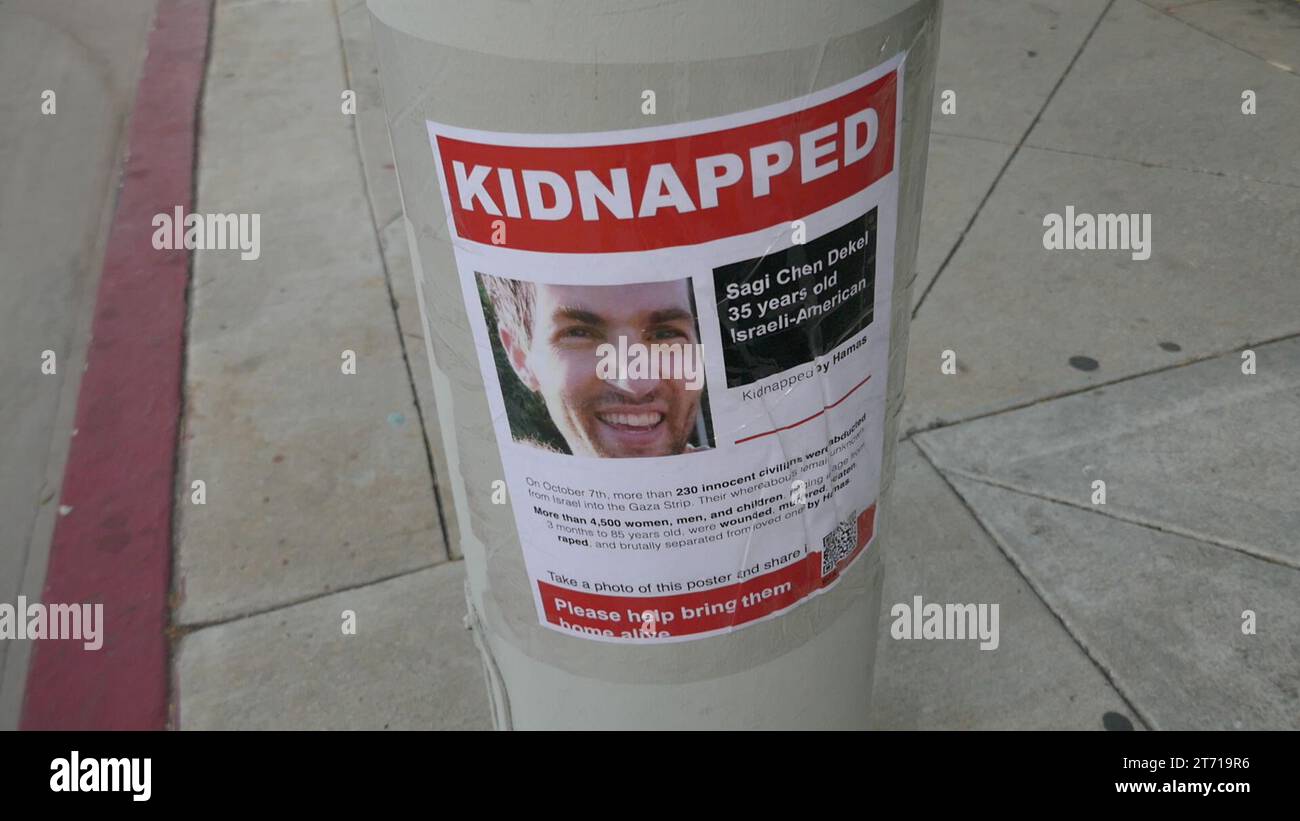 Los Angeles, California, USA 12th November 2023 Kidnapped Israeli ...