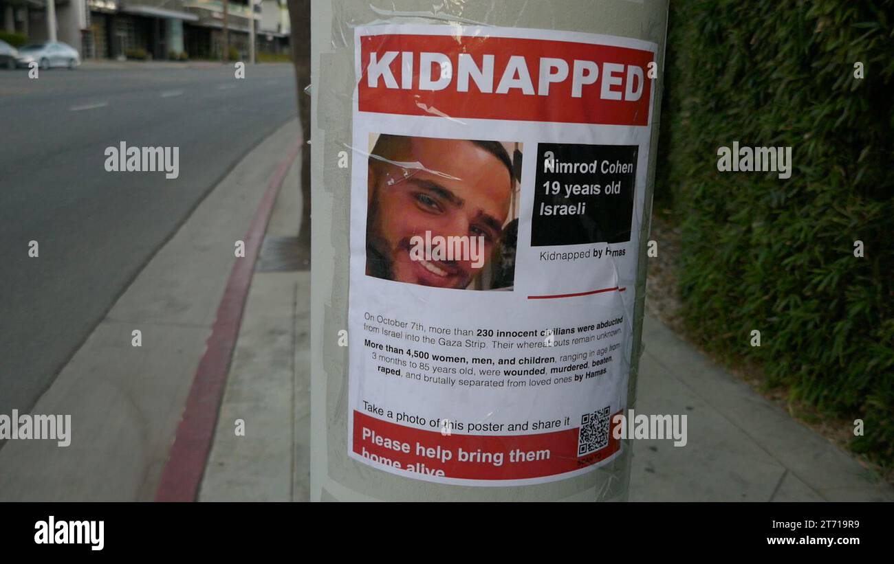 Los Angeles, California, USA 12th November 2023 Kidnapped Israeli ...