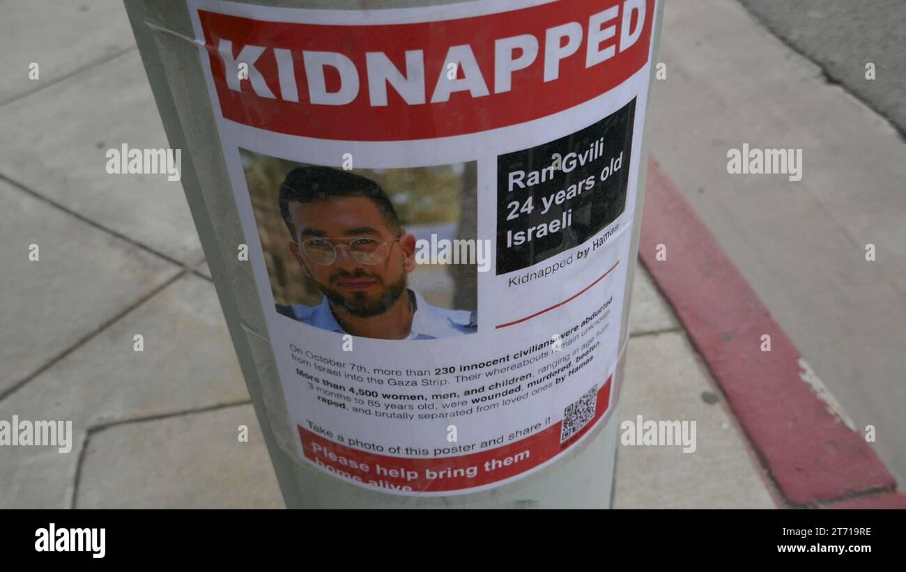 Los Angeles, California, USA 12th November 2023 Kidnapped Israeli ...