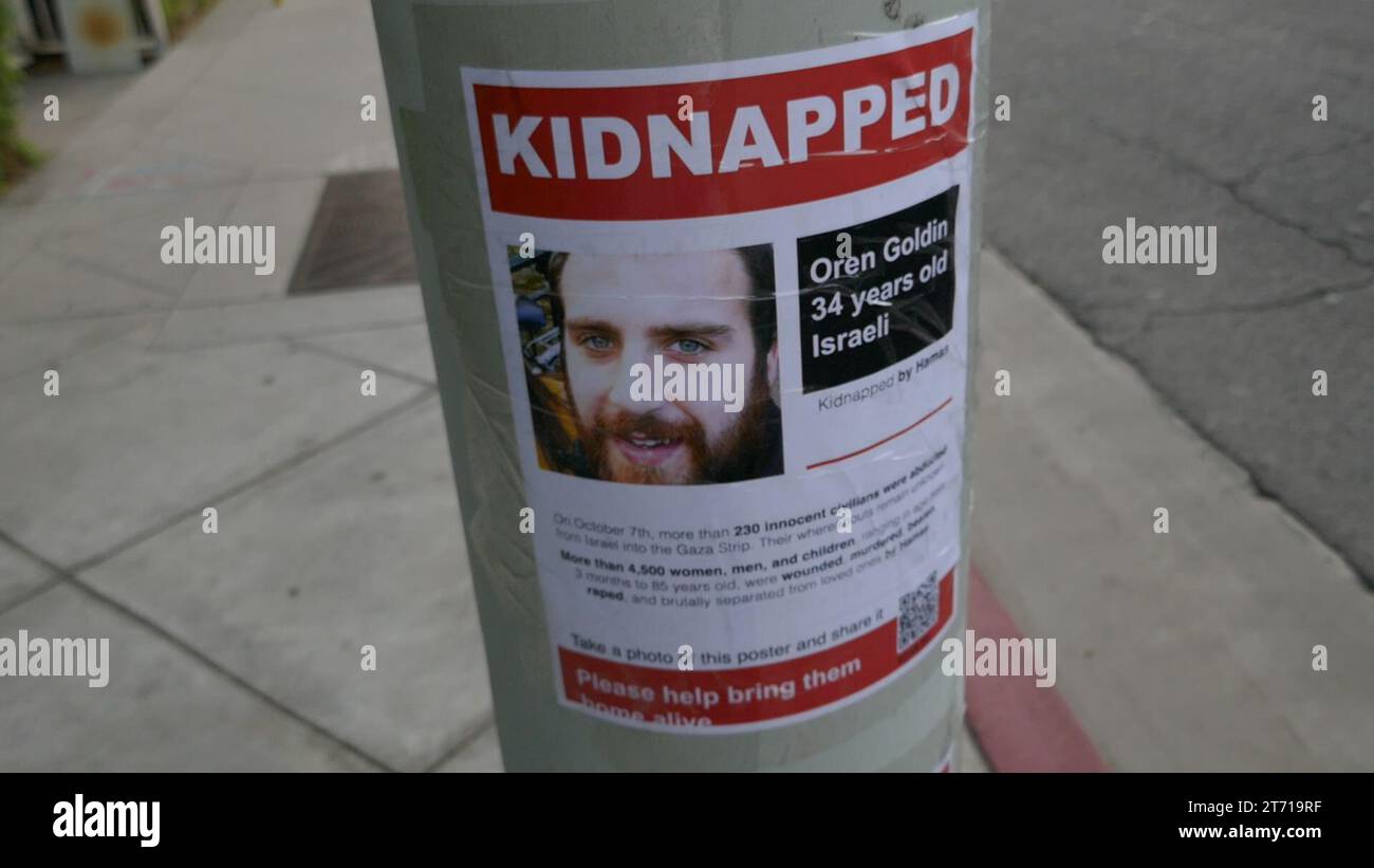 Los Angeles, California, USA 12th November 2023 Kidnapped Israeli ...