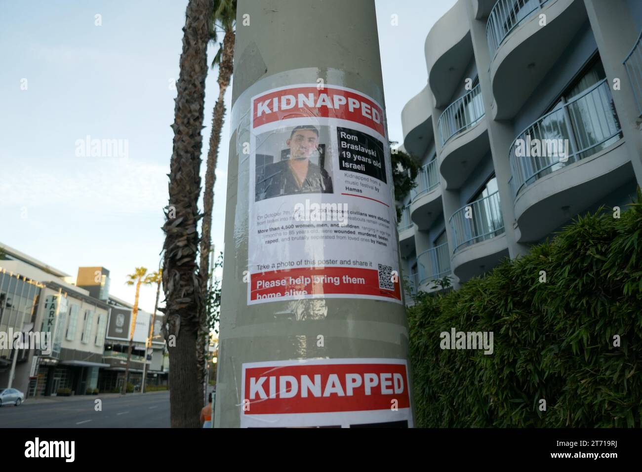 Los Angeles, California, USA 12th November 2023 Kidnapped Israeli ...