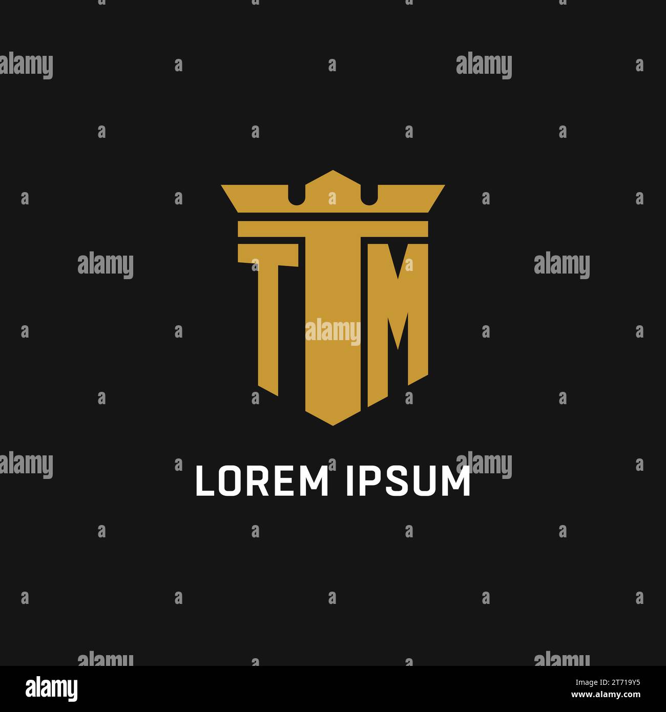 TM initial logo with shield and crown style design ideas Stock Vector Image & Art - Alamy