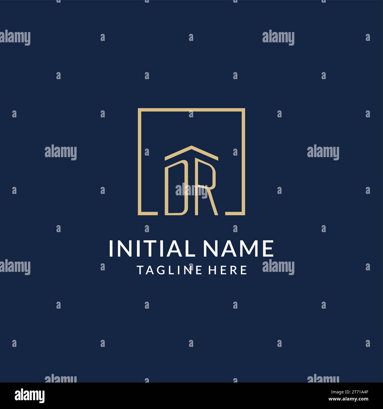 Initial DR square lines logo, modern and luxury real estate logo design ...