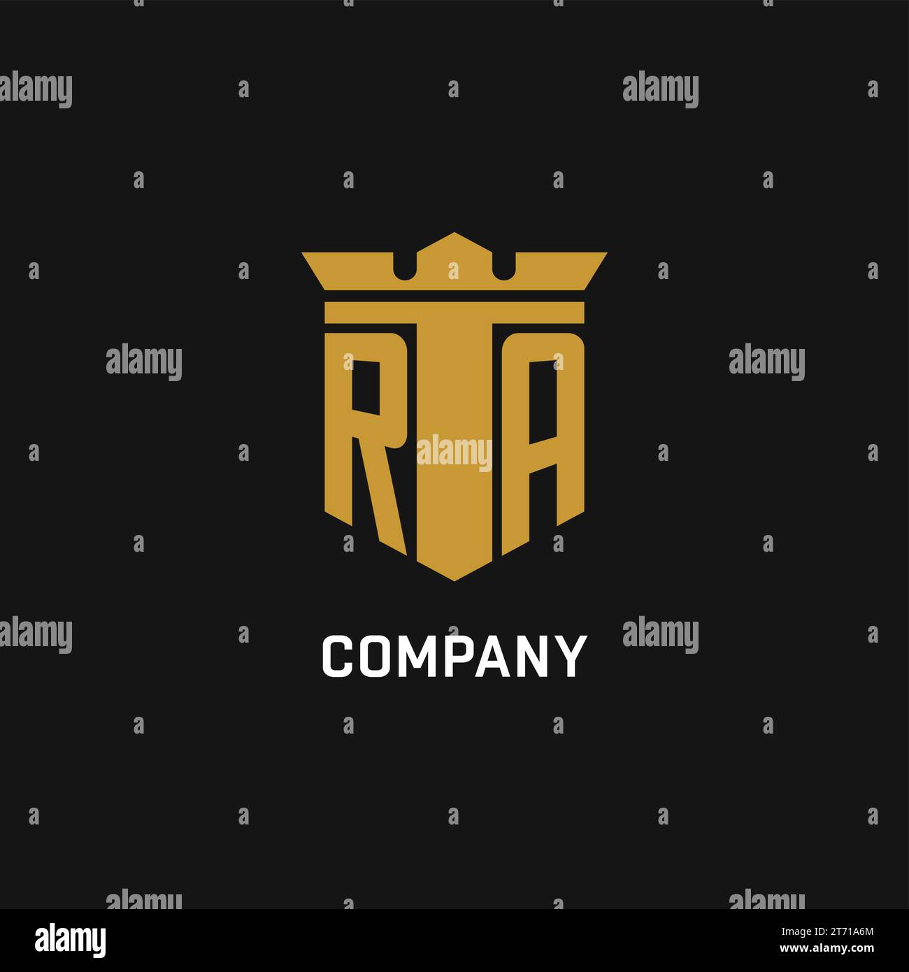 RA initial logo with shield and crown style design ideas Stock Vector ...