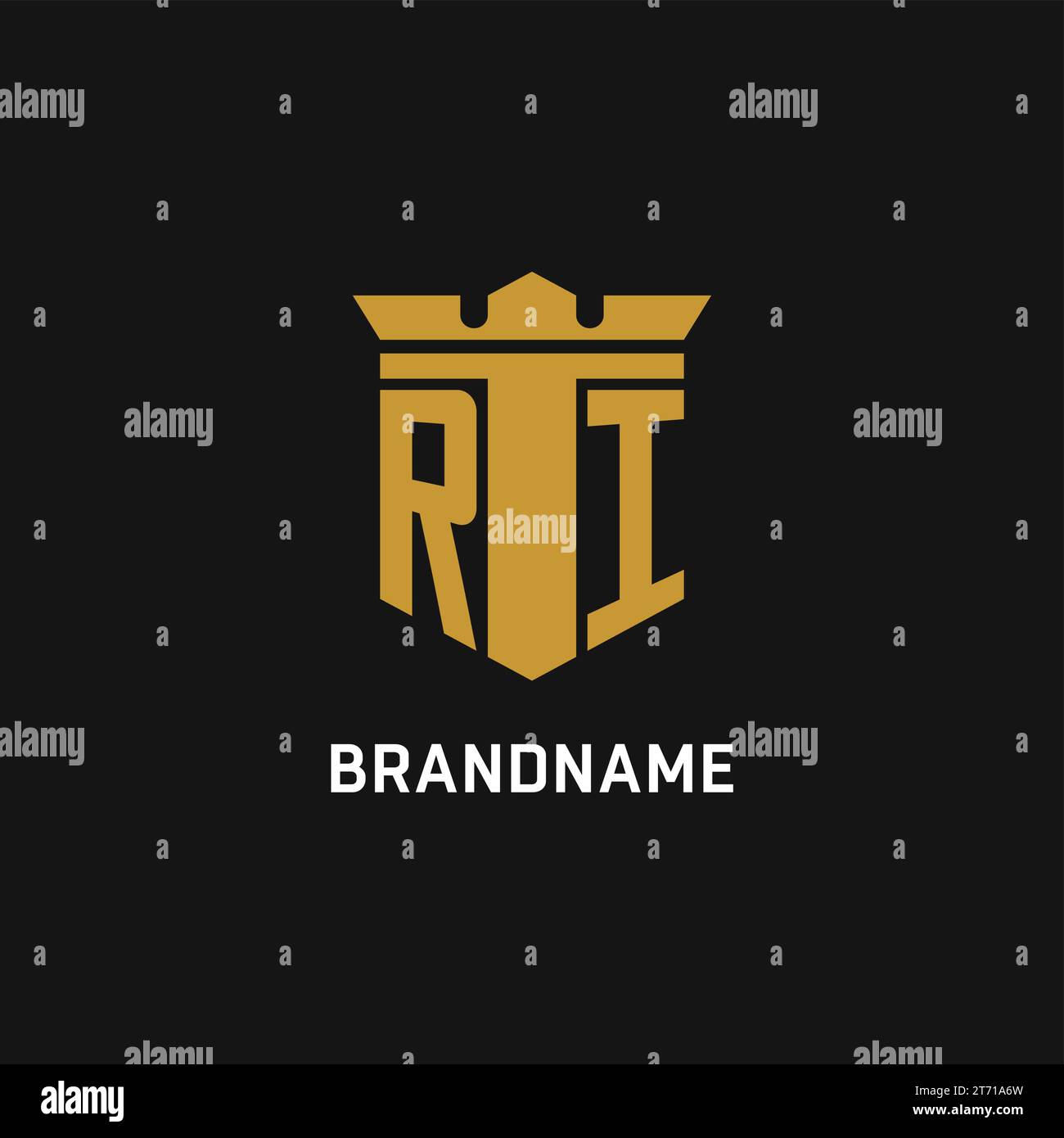 RI initial logo with shield and crown style design ideas Stock Vector ...