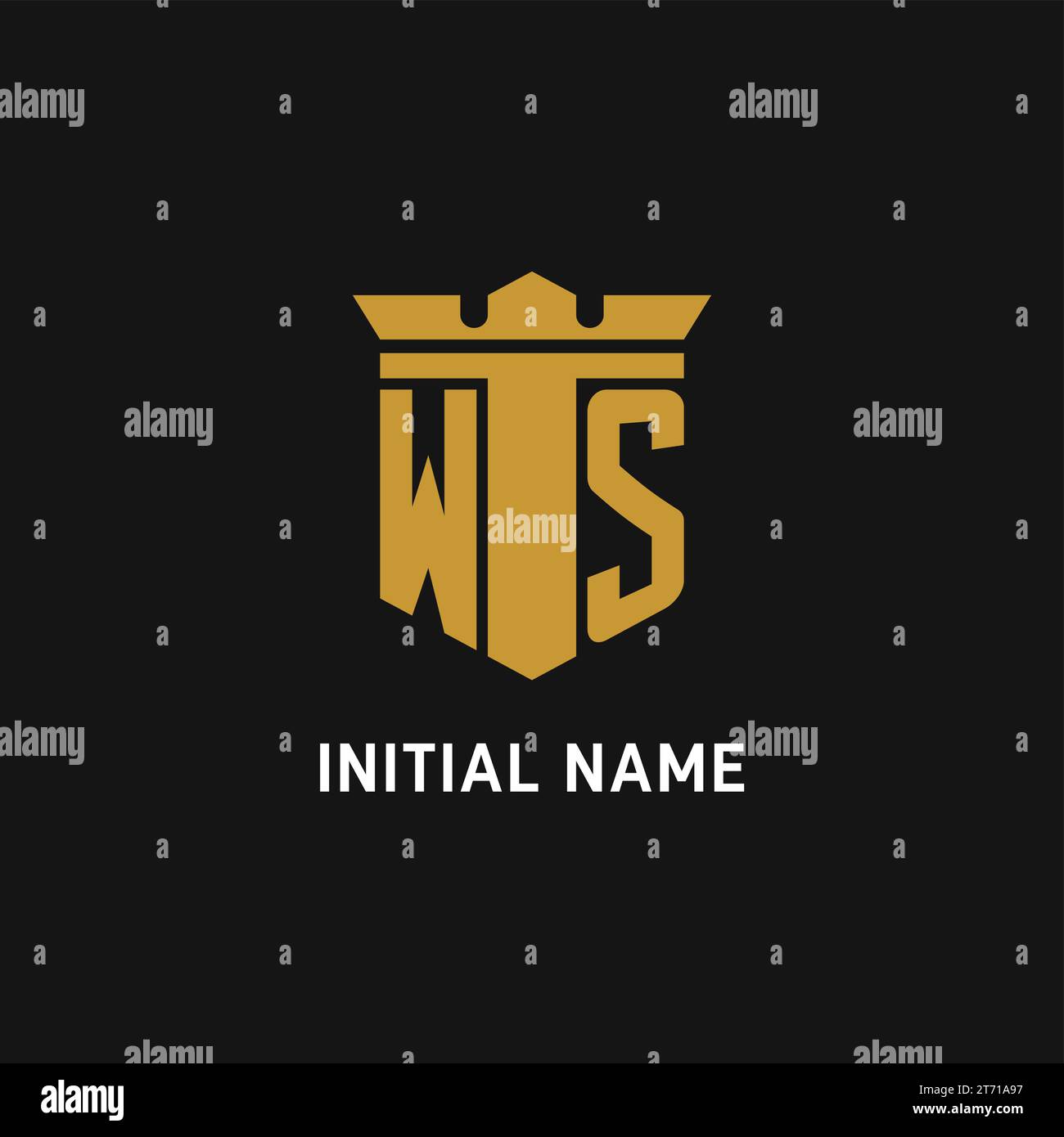 WS initial logo with shield and crown style design ideas Stock Vector ...