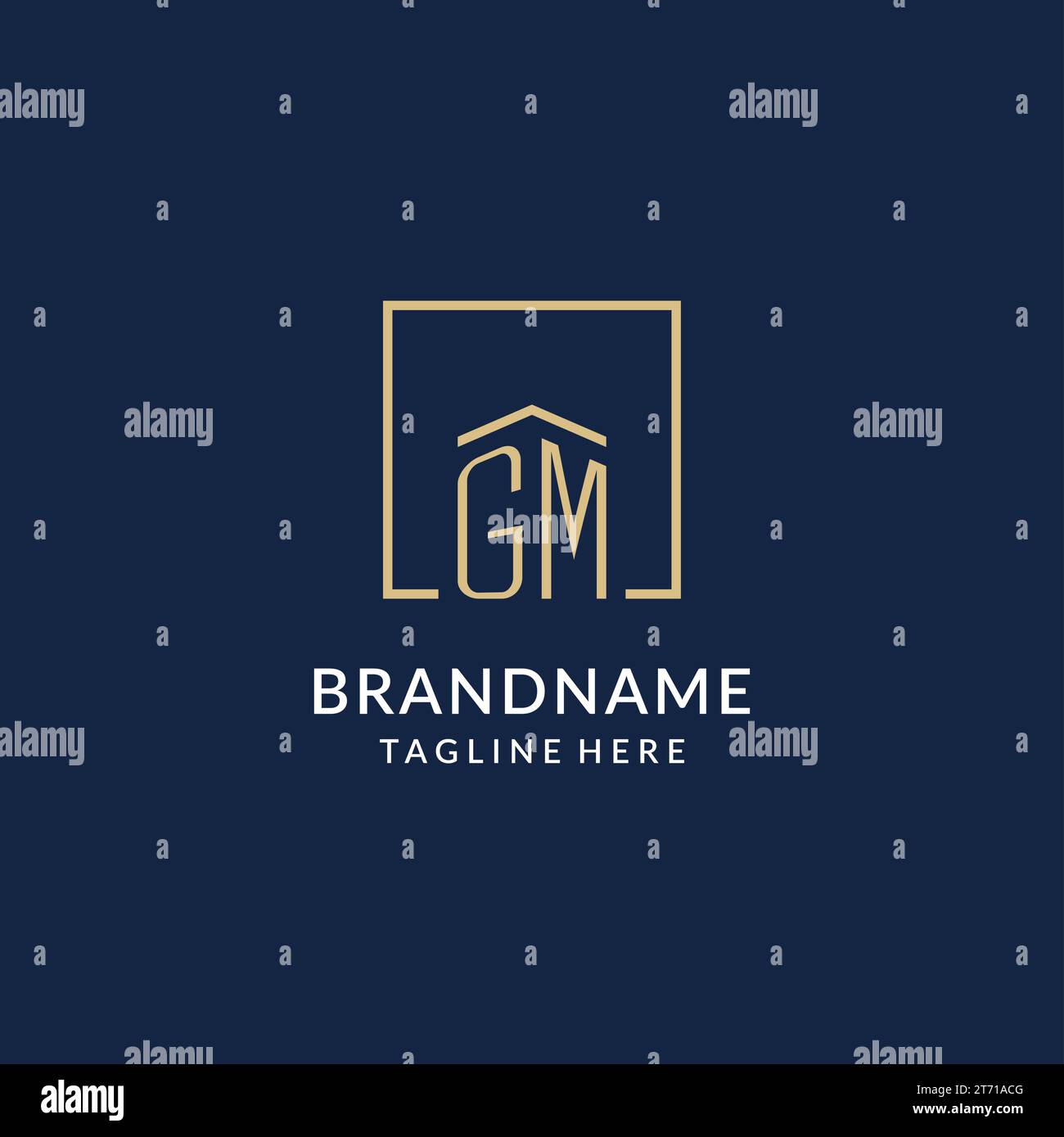 Initial GM square lines logo, modern and luxury real estate logo design ...