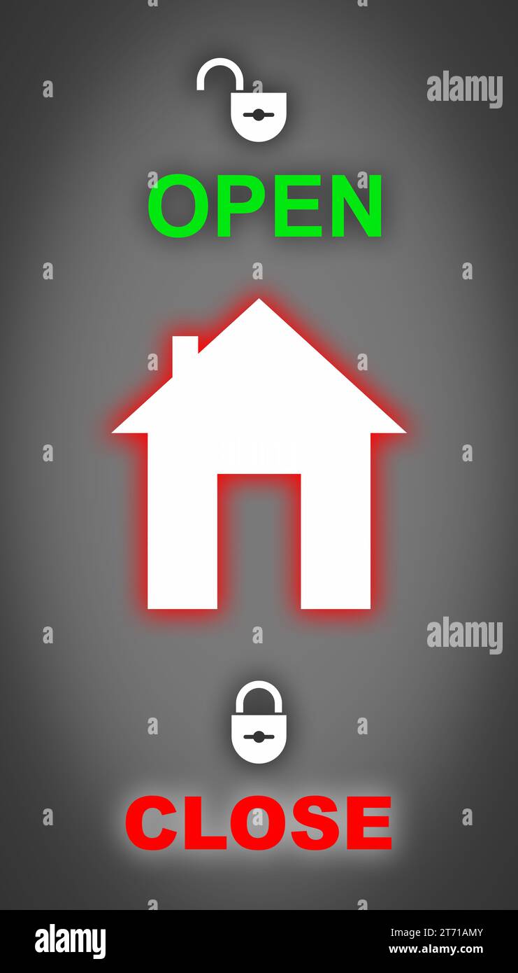 Home alarm system interface on grey background, illustration Stock ...