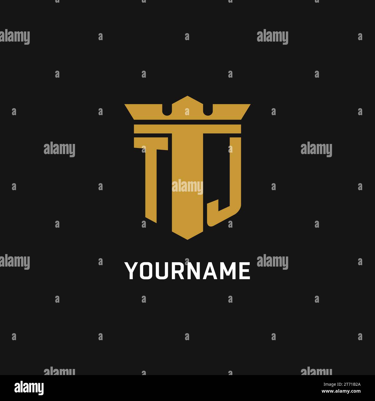 TJ initial logo with shield and crown style design ideas Stock Vector Image & Art - Alamy
