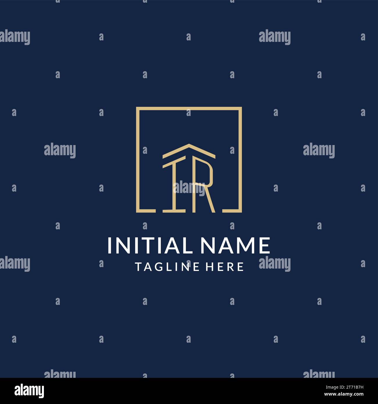 Initial IR square lines logo, modern and luxury real estate logo design ...