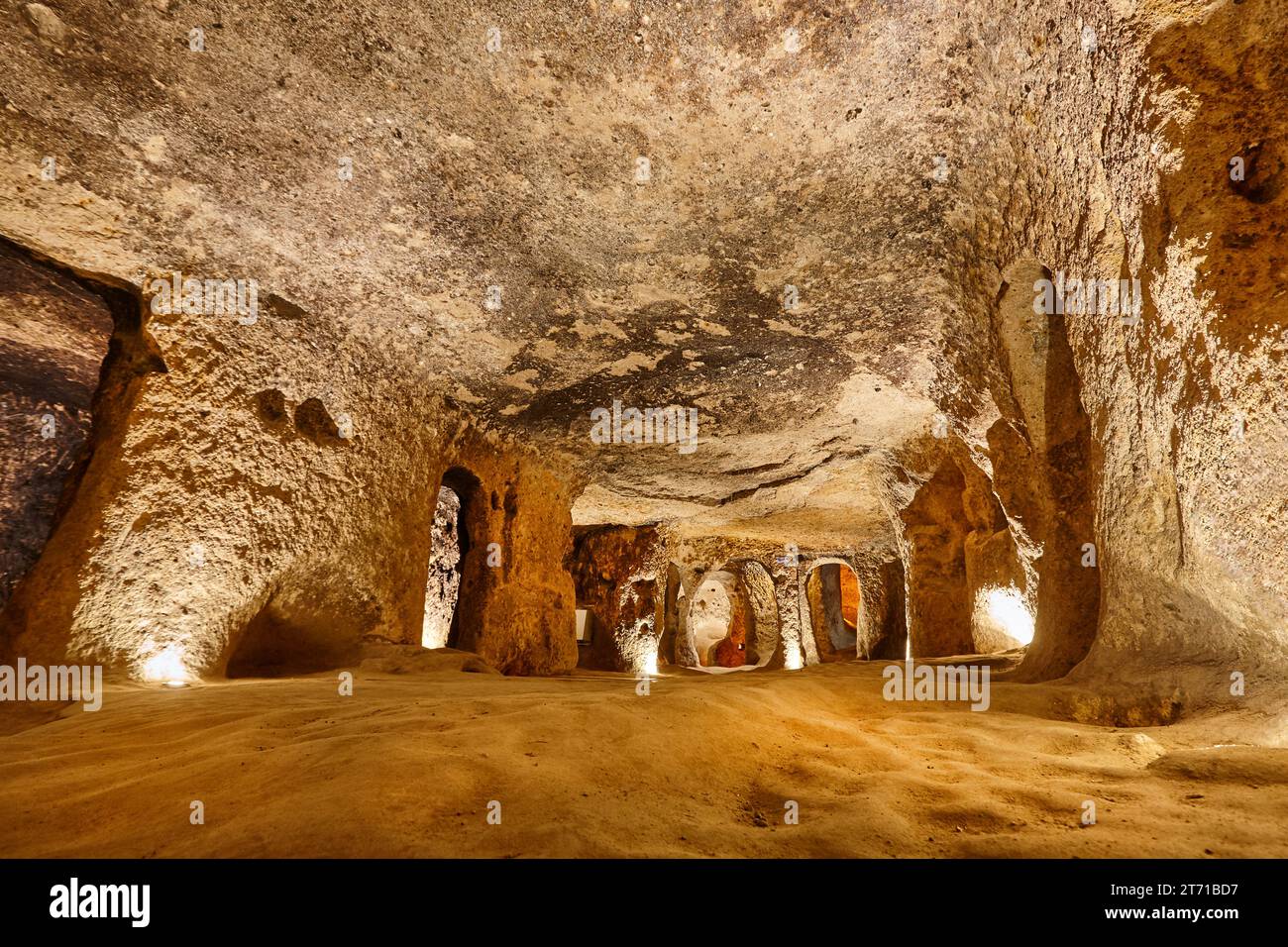 Food storage cave. Underground city of Kaymakli. Cappadocia, Turkey ...