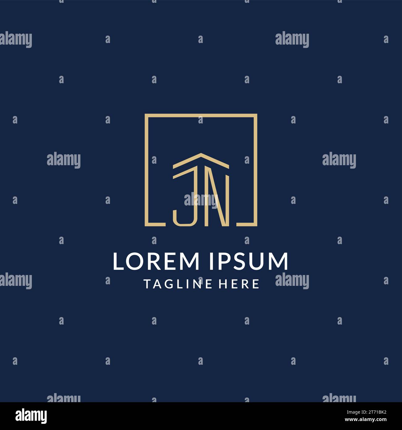 Initial JN square lines logo, modern and luxury real estate logo design ...