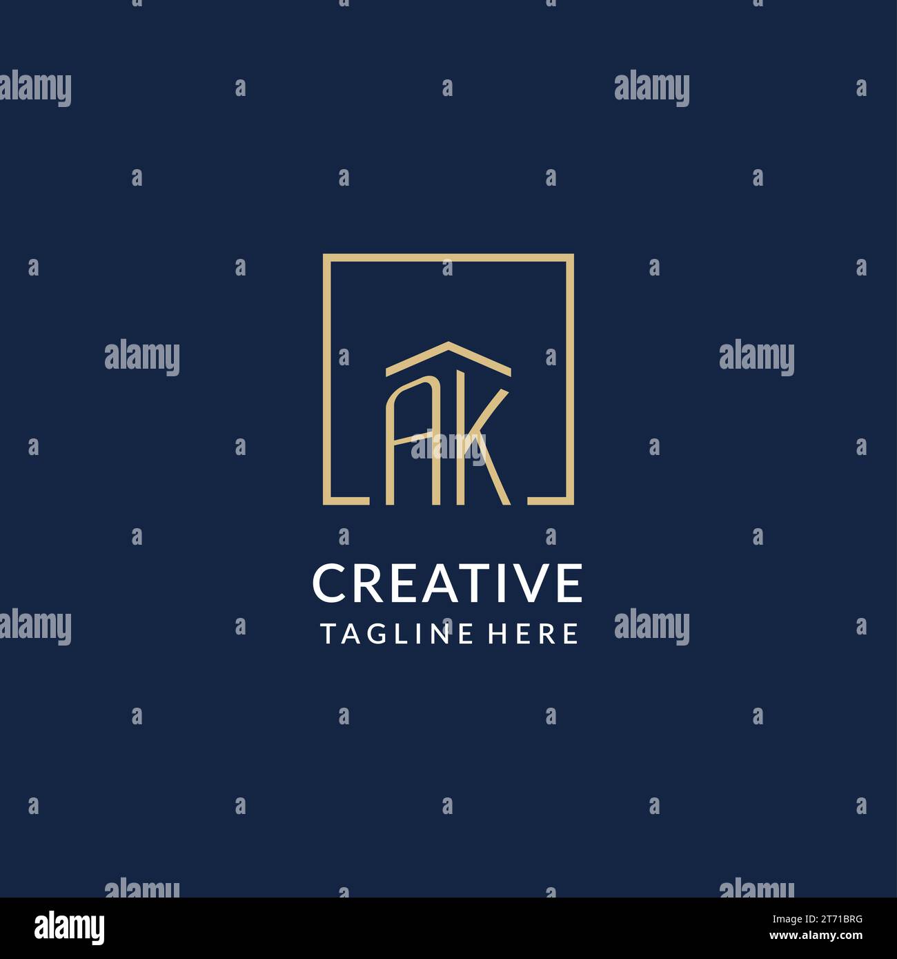 Initial AK square lines logo, modern and luxury real estate logo design ...