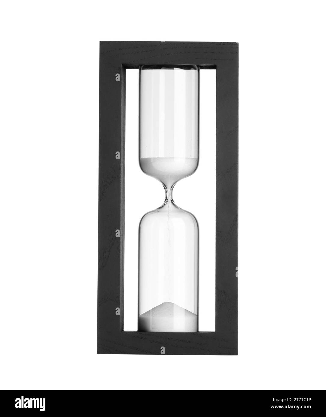 Hourglass with flowing sand isolated on white Stock Photo - Alamy