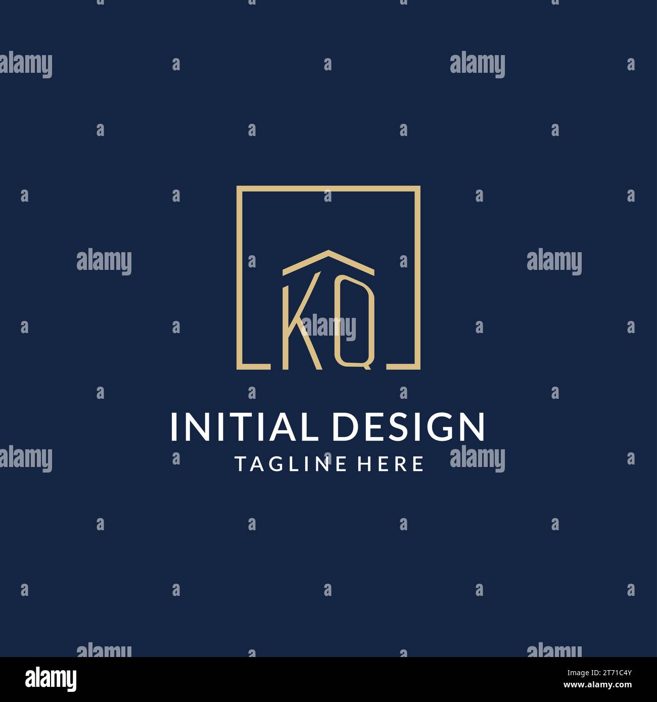 Initial KQ square lines logo, modern and luxury real estate logo design ...