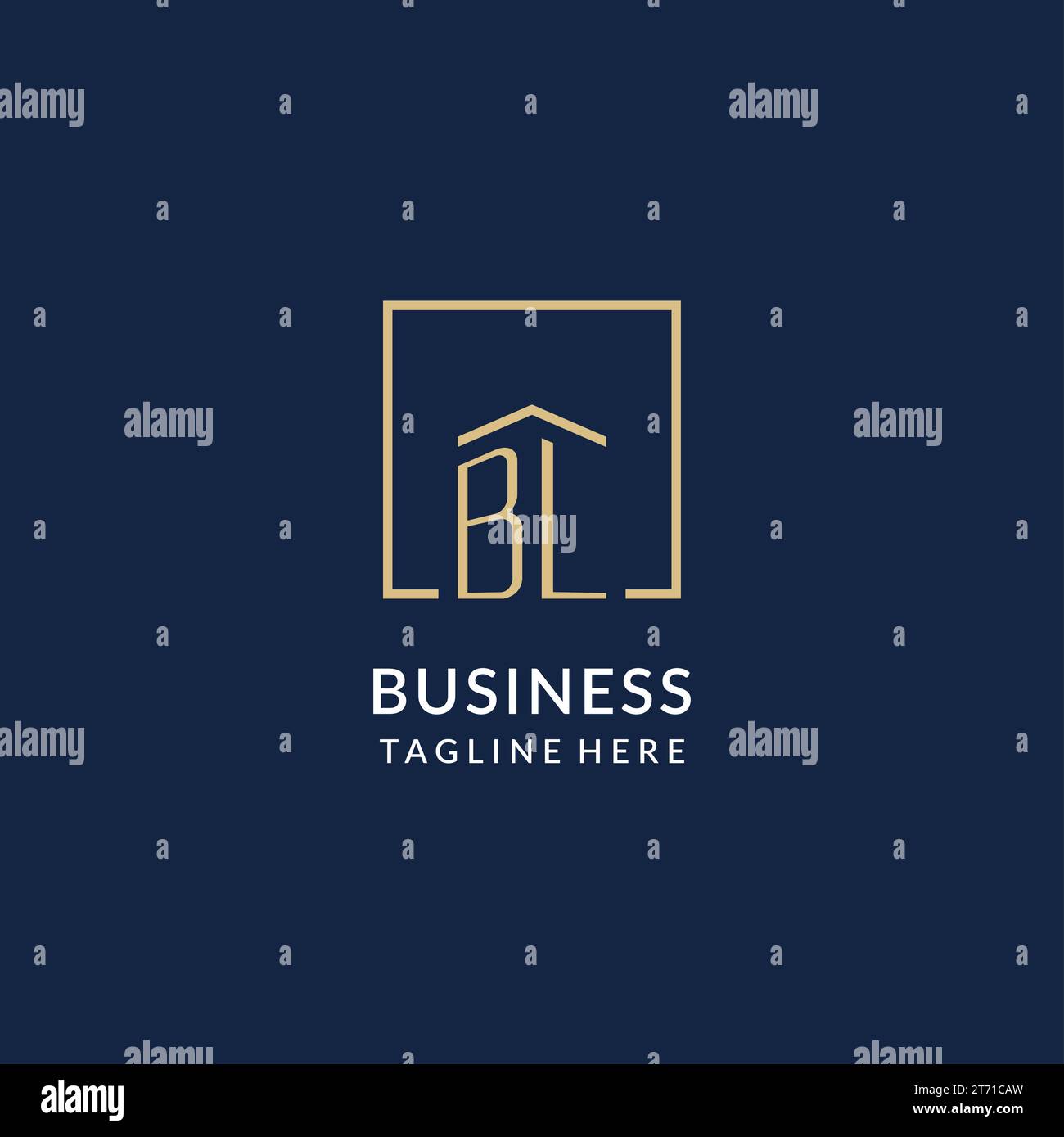 Initial BL square lines logo, modern and luxury real estate logo design ...