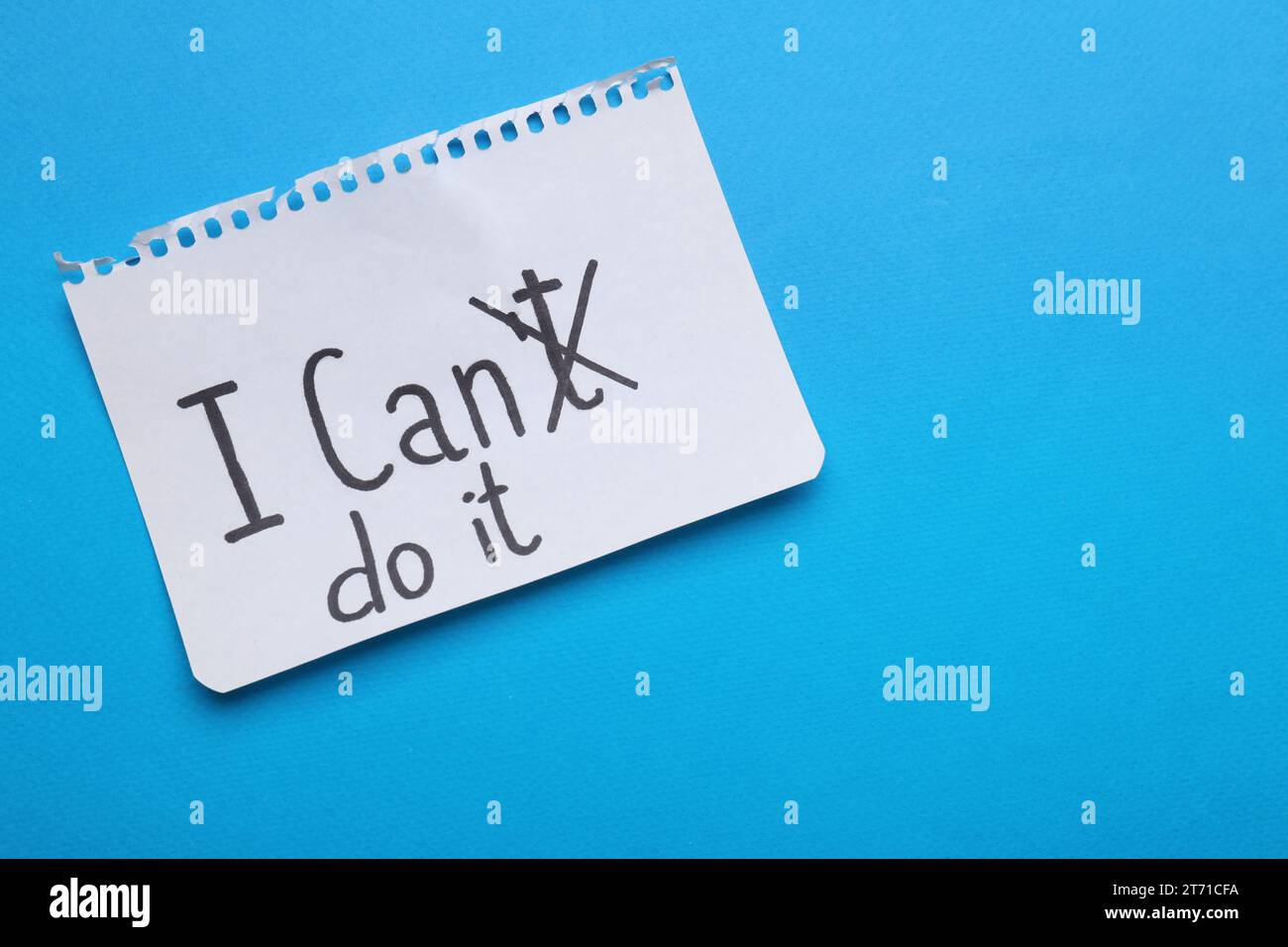 Motivation concept. Changing phrase from I Can't Do It into I Can Do It ...
