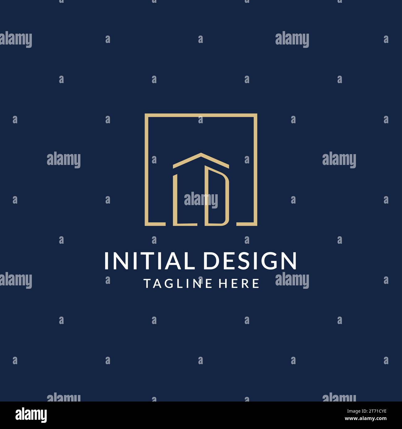Initial LD square lines logo, modern and luxury real estate logo design ...