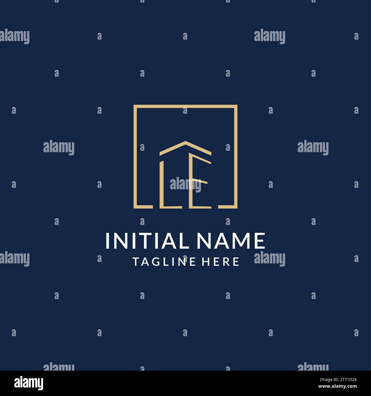 Initial LE square lines logo, modern and luxury real estate logo design ...