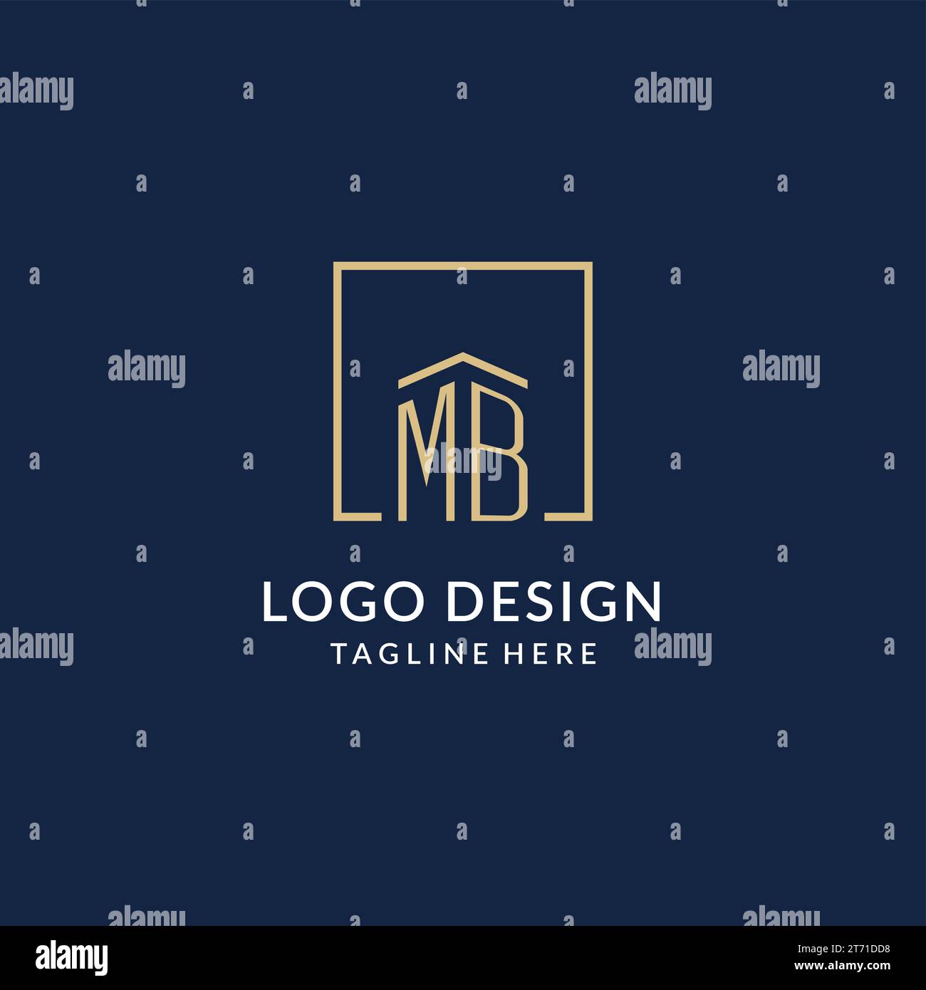 Initial MB square lines logo, modern and luxury real estate logo design ...