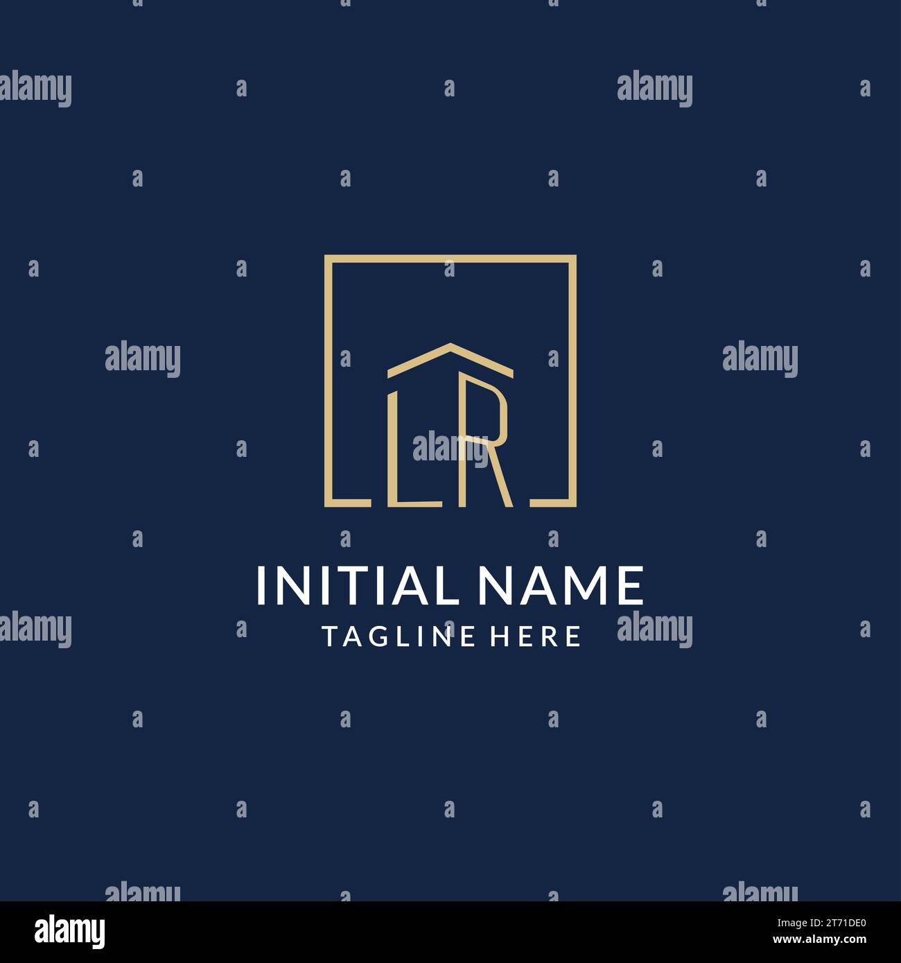Initial LR square lines logo, modern and luxury real estate logo design ...