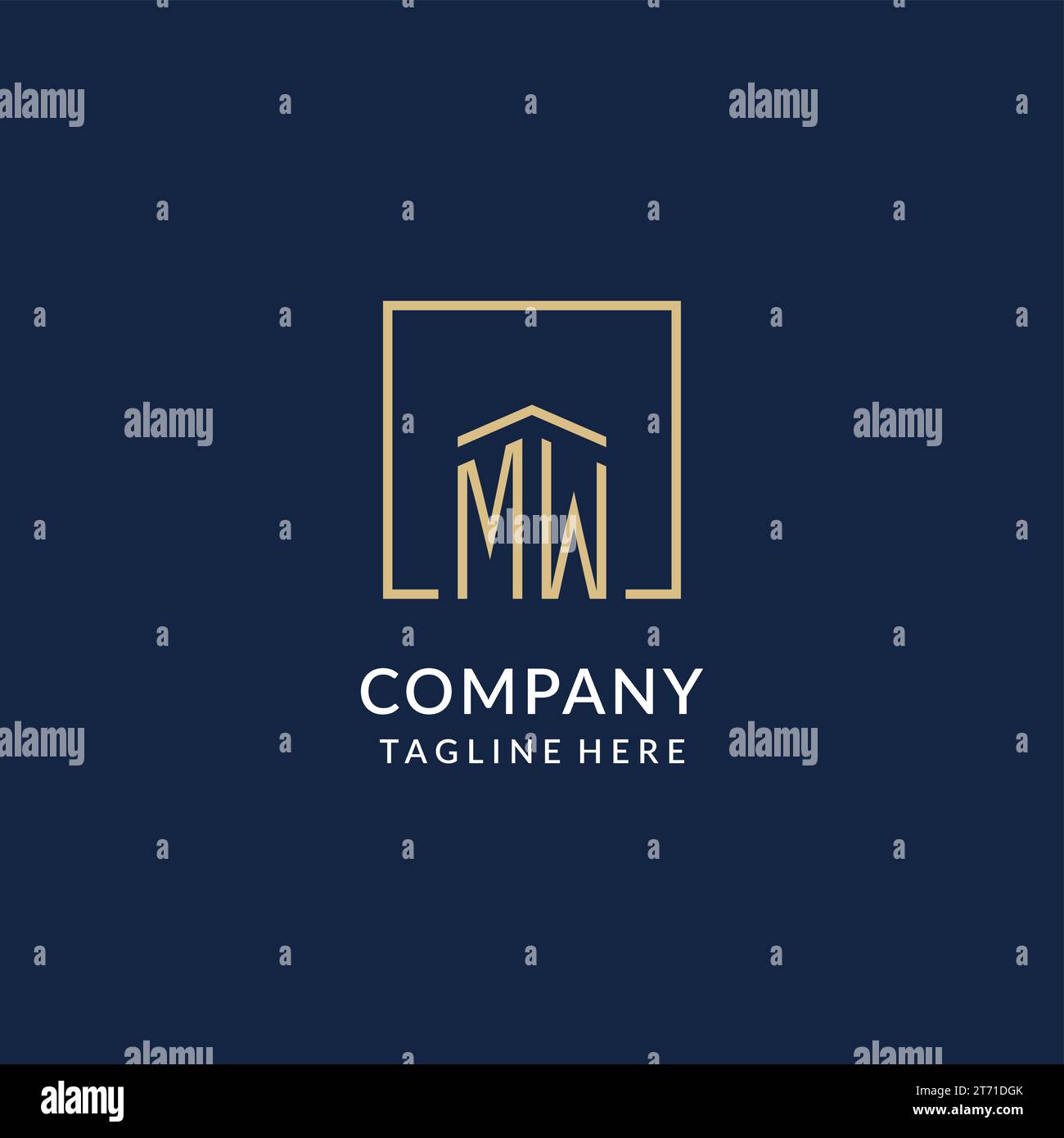 Initial MW square lines logo, modern and luxury real estate logo design ...
