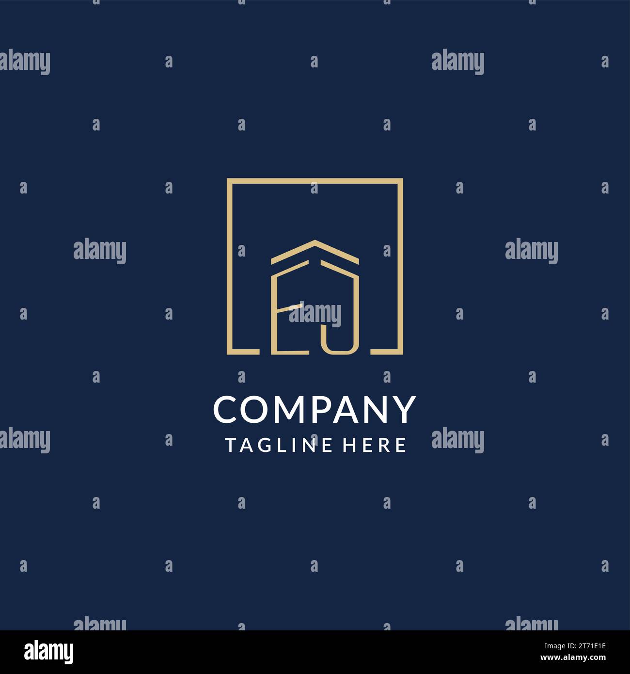 Initial EJ square lines logo, modern and luxury real estate logo design ...