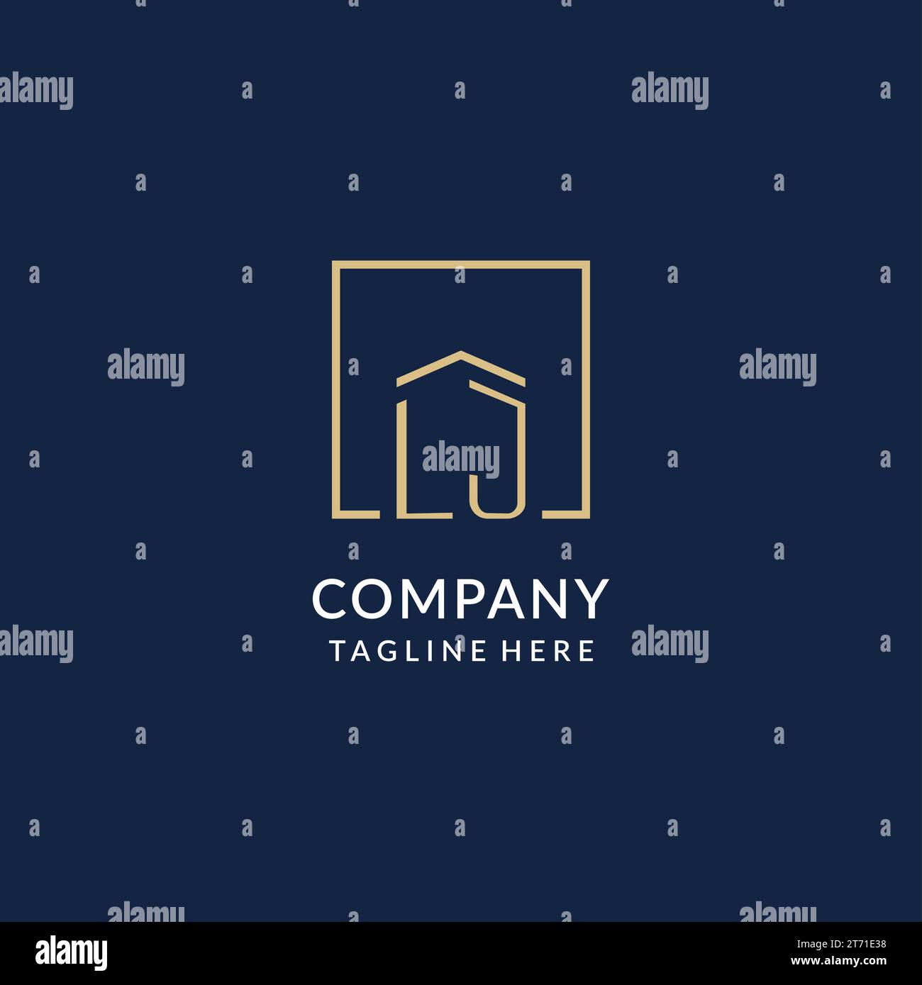Initial LJ square lines logo, modern and luxury real estate logo design ...