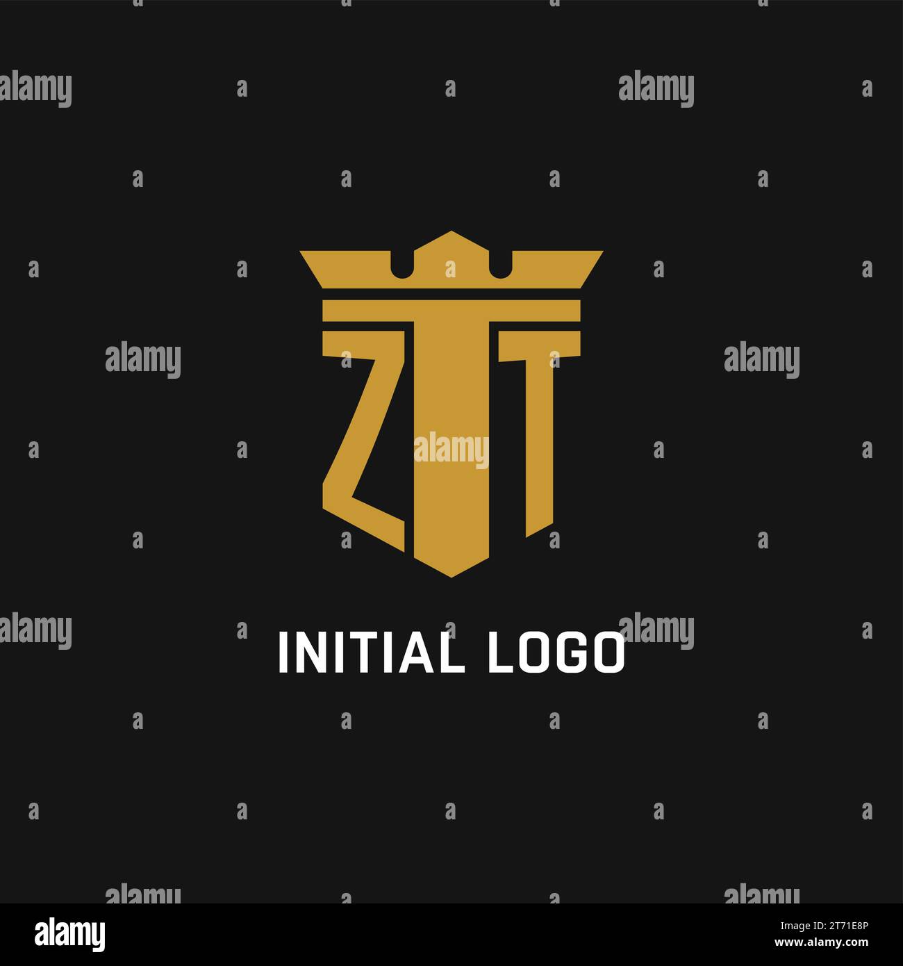ZT initial logo with shield and crown style design ideas Stock Vector Image & Art - Alamy