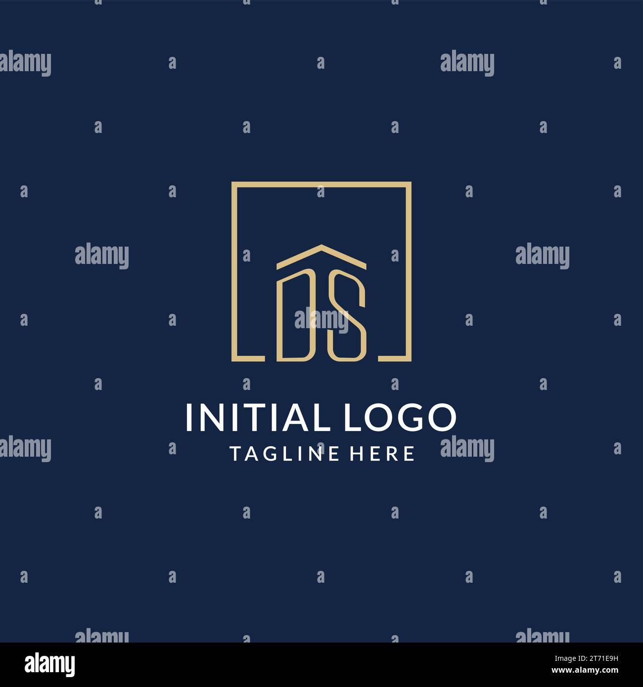 Initial DS square lines logo, modern and luxury real estate logo design ...