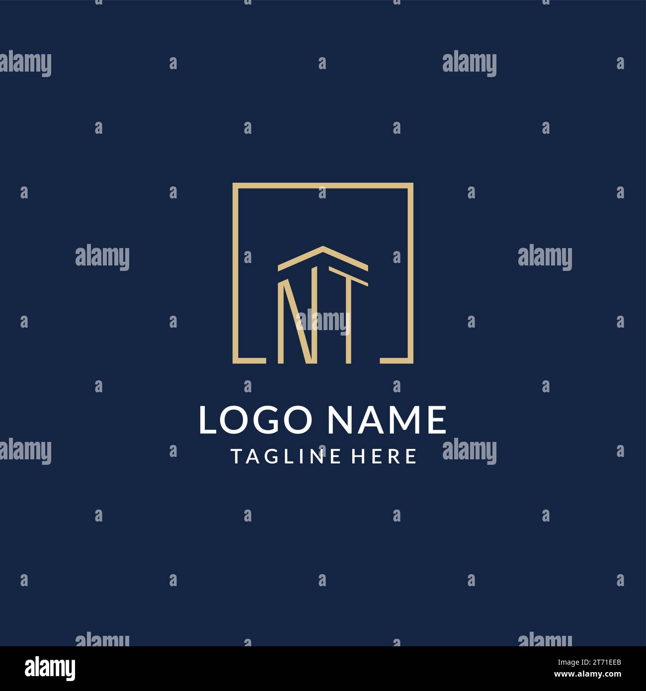 Initial NT square lines logo, modern and luxury real estate logo design ...