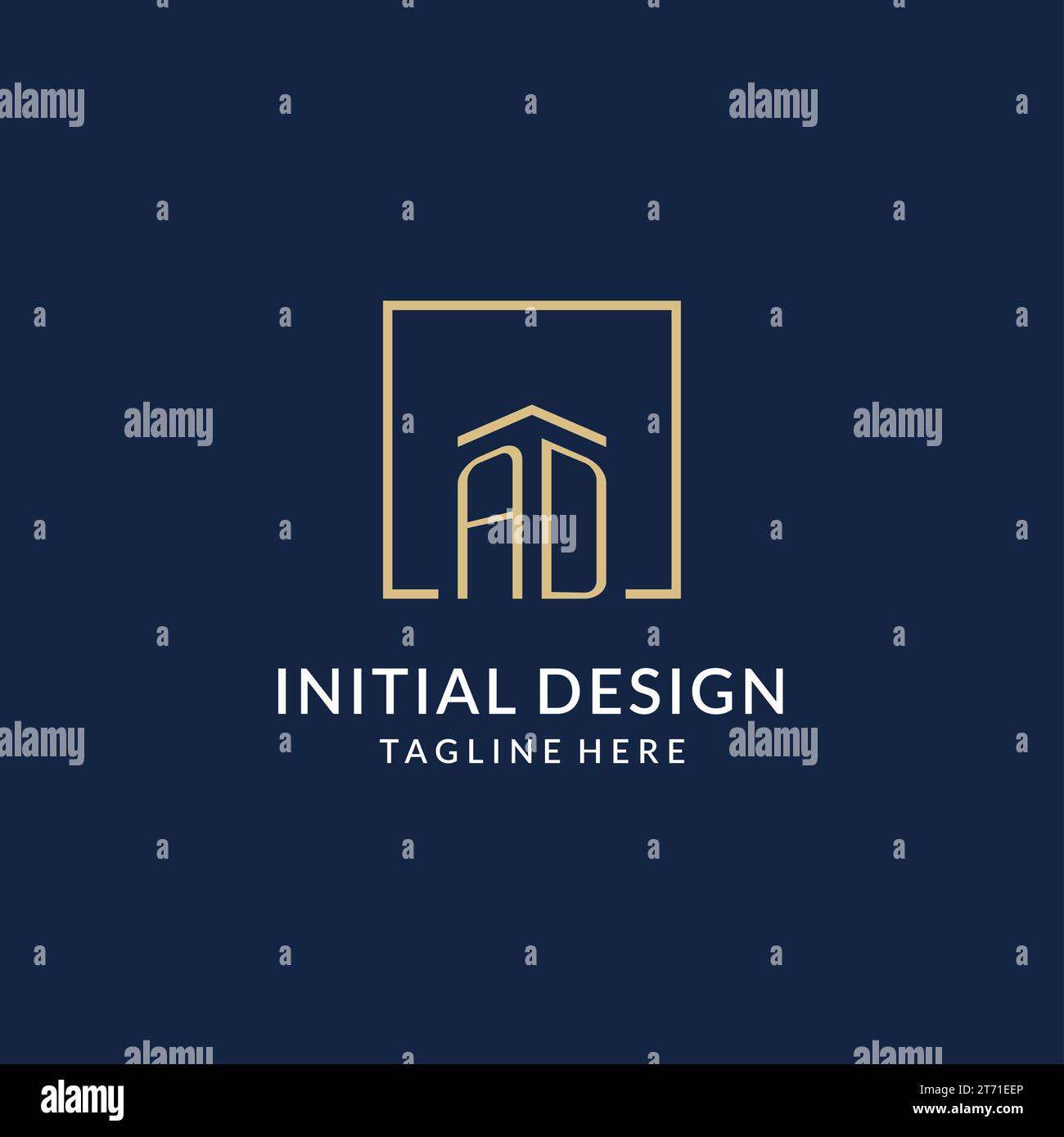 Initial AD square lines logo, modern and luxury real estate logo design ...