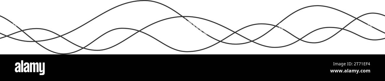 Line Curve Waves Thin Wavy Line Seamless Pattern Abstract Dynamic Curve Stroke Simple Striped