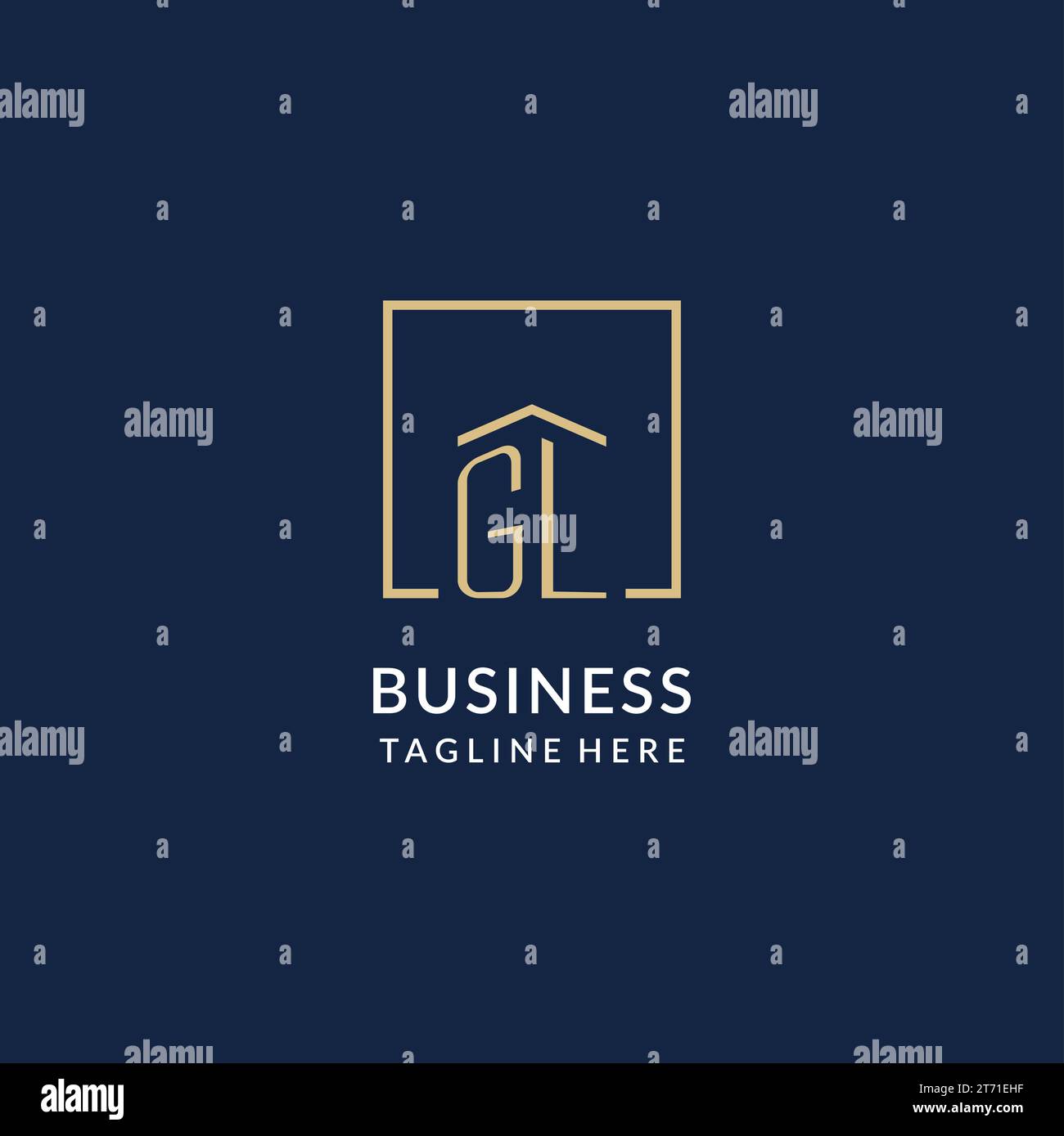 Initial GL square lines logo, modern and luxury real estate logo design ...