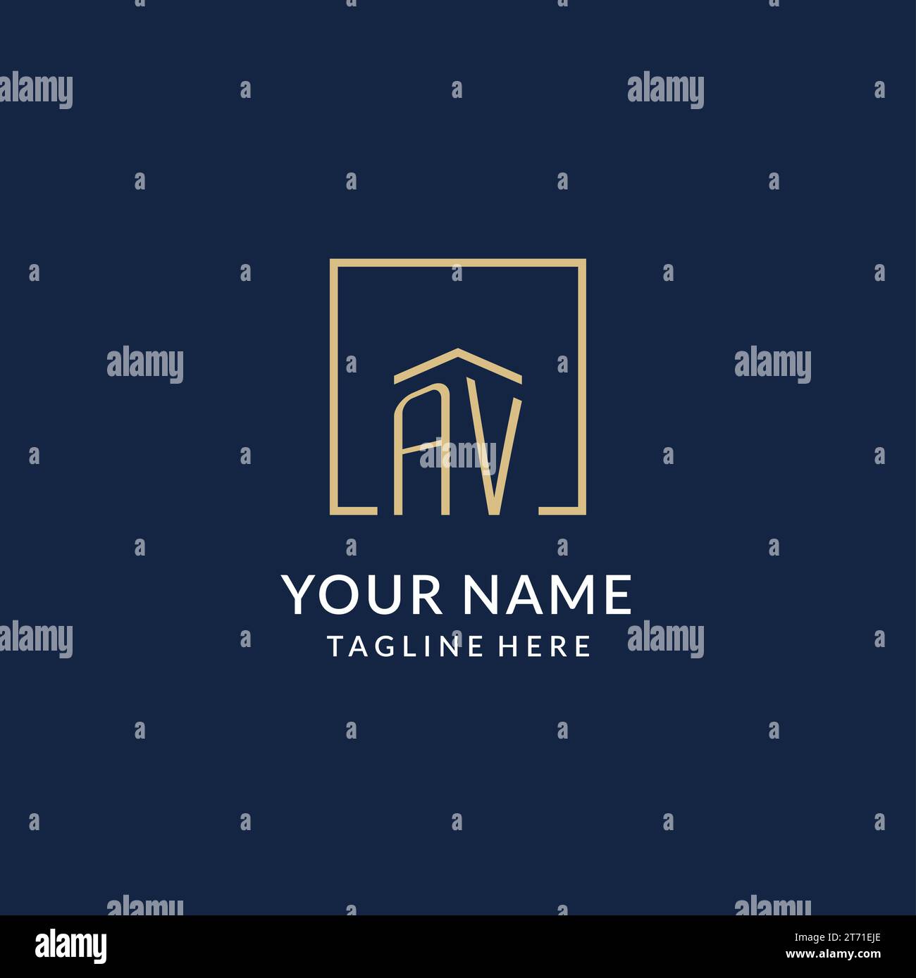 Initial AV square lines logo, modern and luxury real estate logo design ...