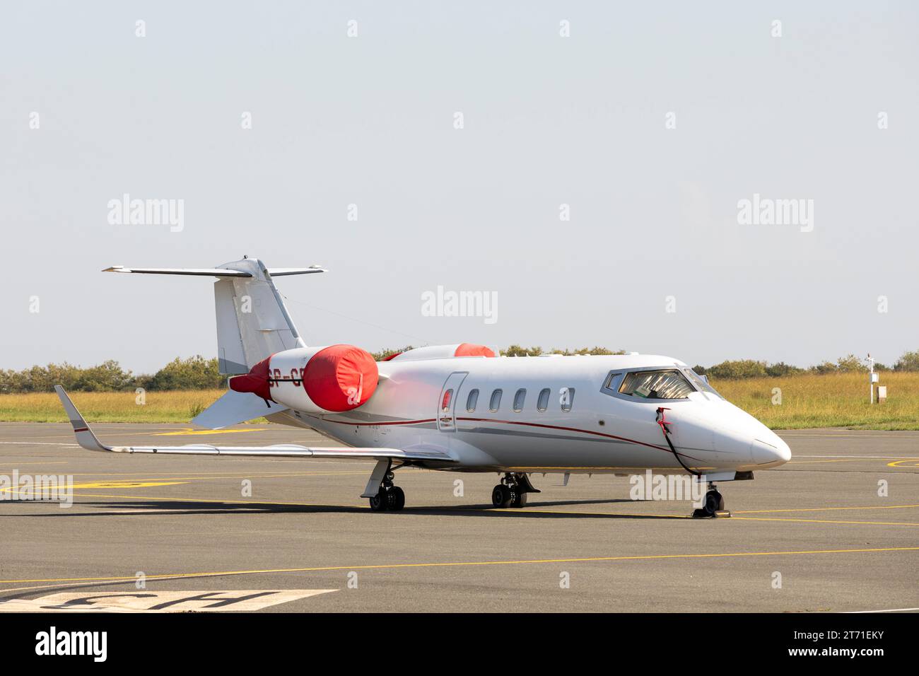 Small private jet at Biarritz Airport, France Stock Photo - Alamy