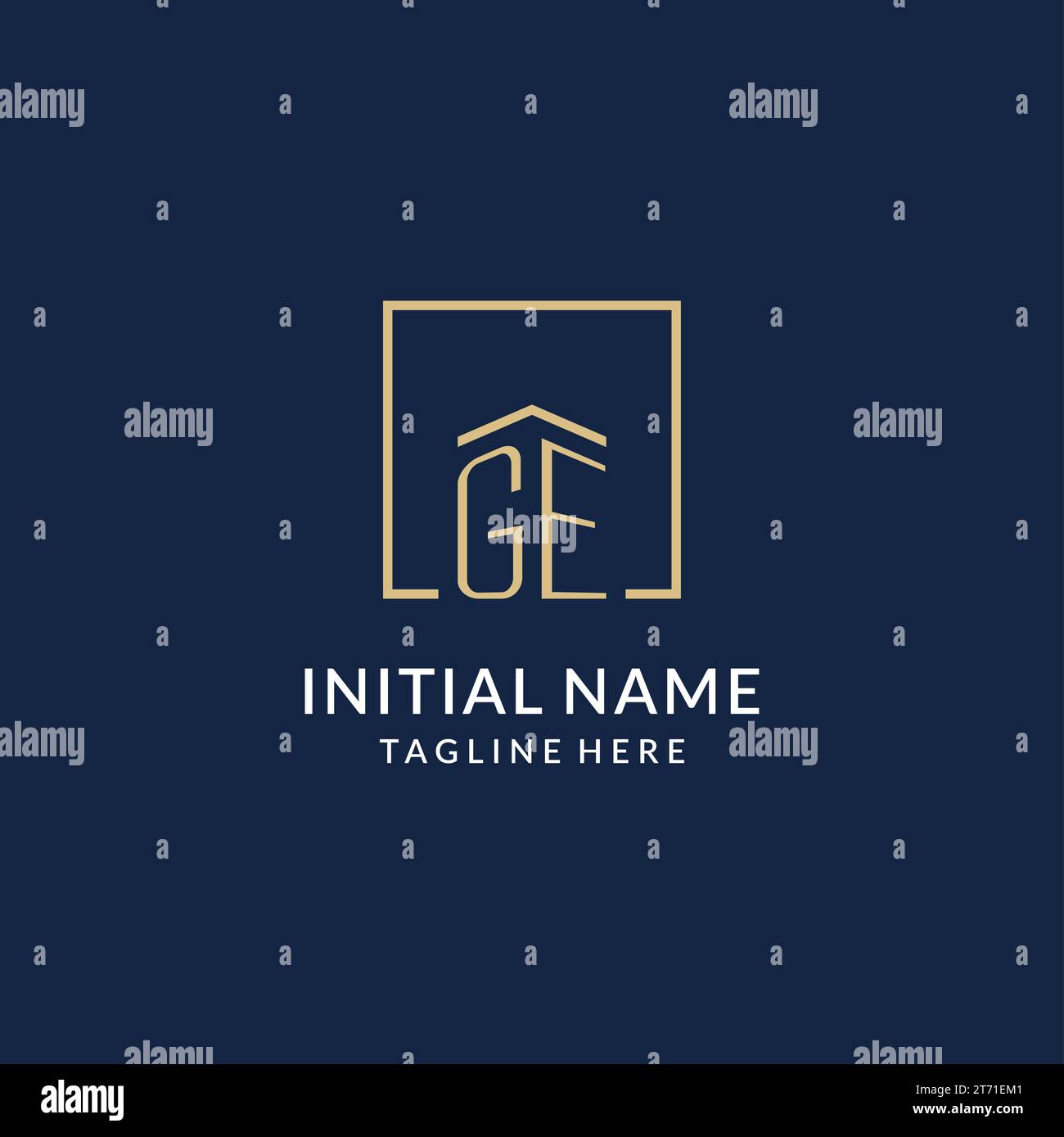 Initial GE square lines logo, modern and luxury real estate logo design ...