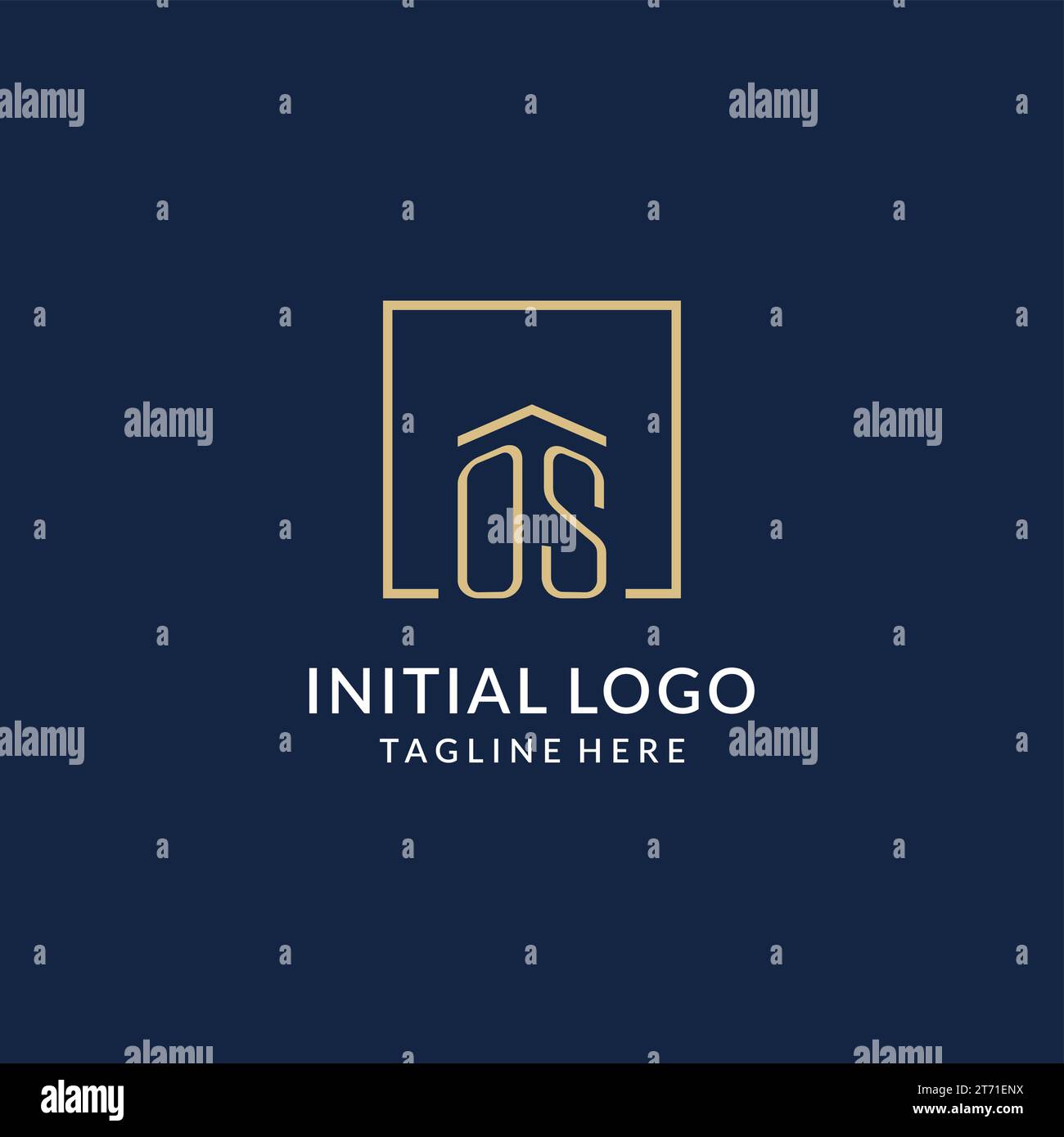 Initial OS square lines logo, modern and luxury real estate logo design ...