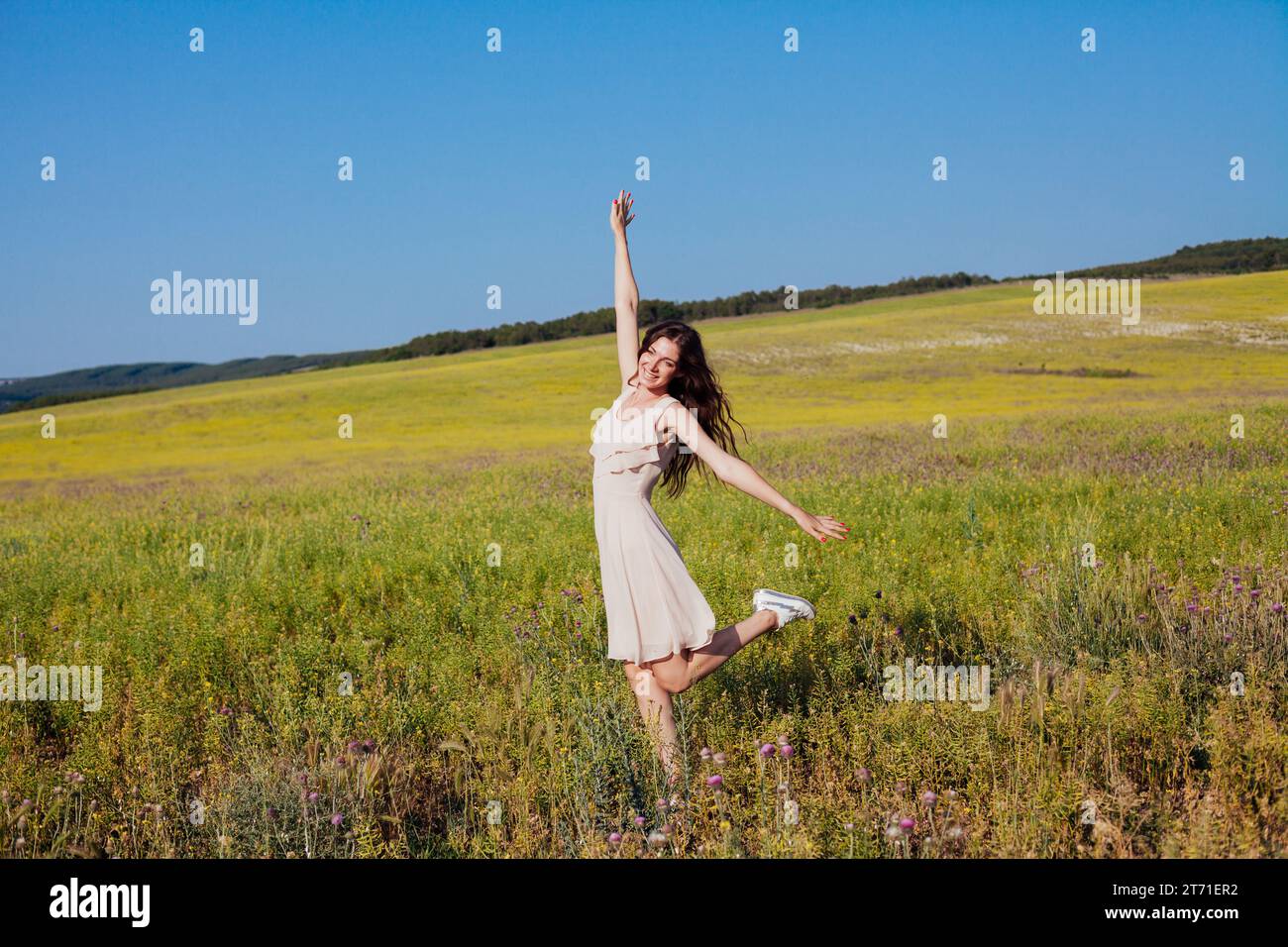 travel walk vacation woman walking in nature Stock Photo - Alamy