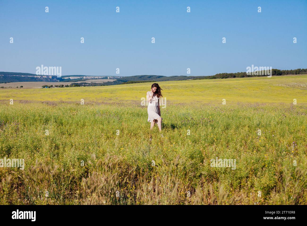 travel walk vacation woman walking in nature Stock Photo - Alamy