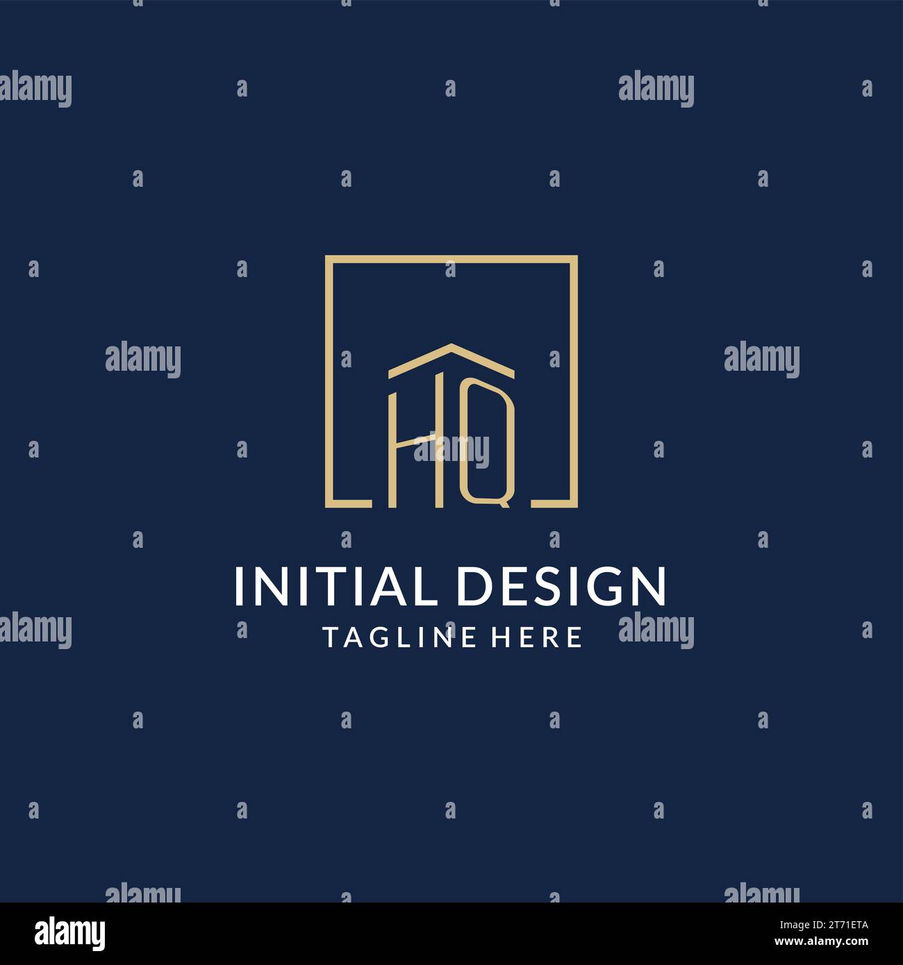 Initial HQ square lines logo, modern and luxury real estate logo design ...
