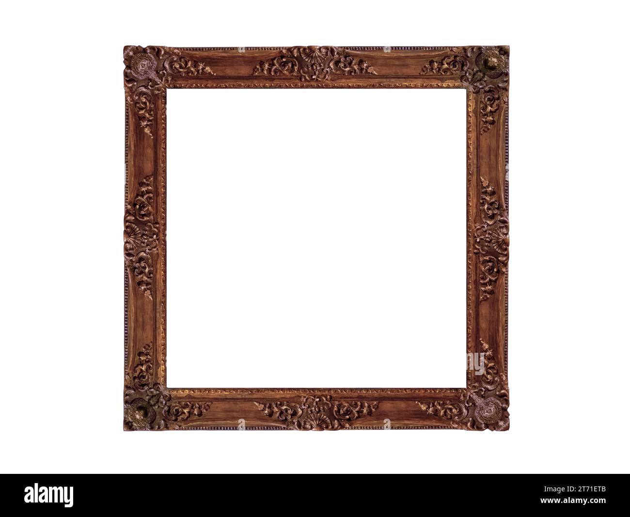 medieval wooden frame isolated on white background Stock Photo - Alamy
