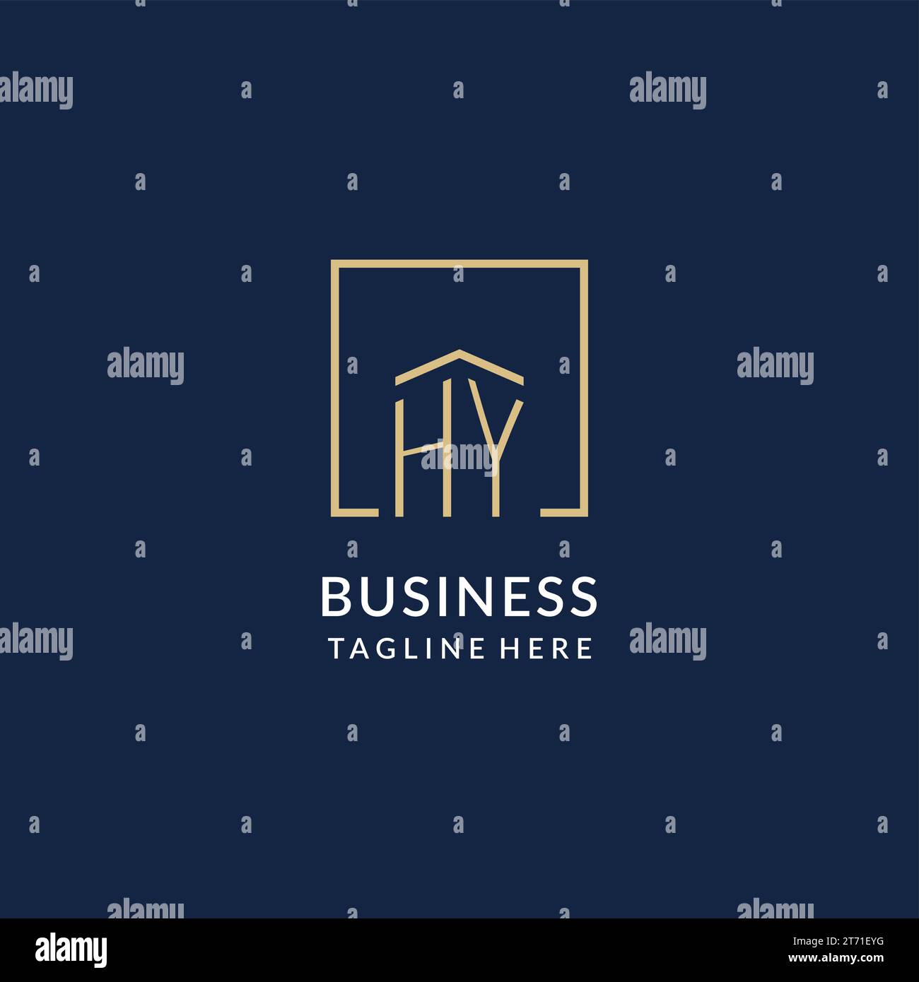 Initial HY square lines logo, modern and luxury real estate logo design ...
