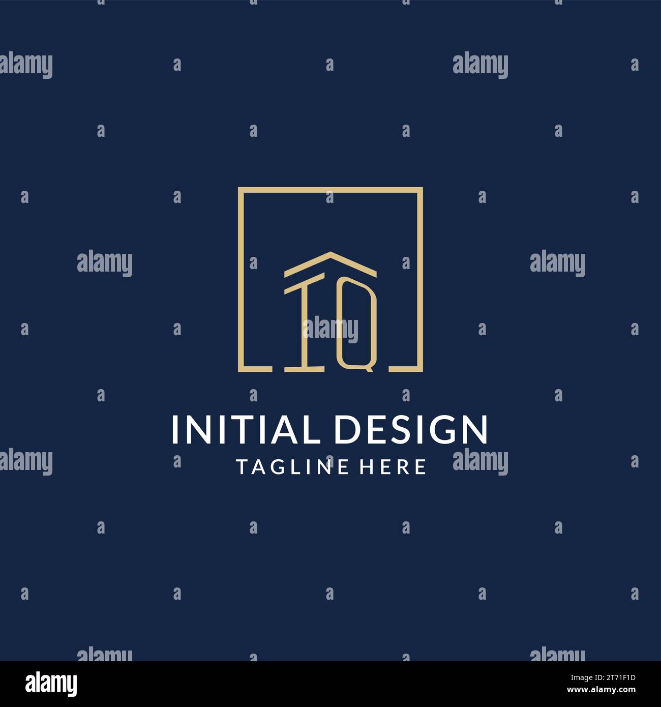 Initial IQ square lines logo, modern and luxury real estate logo design ...
