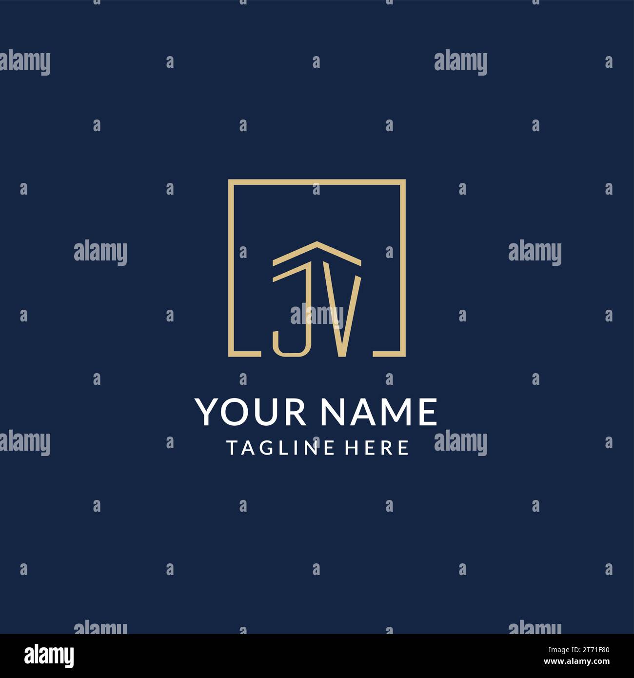 Initial JV square lines logo, modern and luxury real estate logo design ...