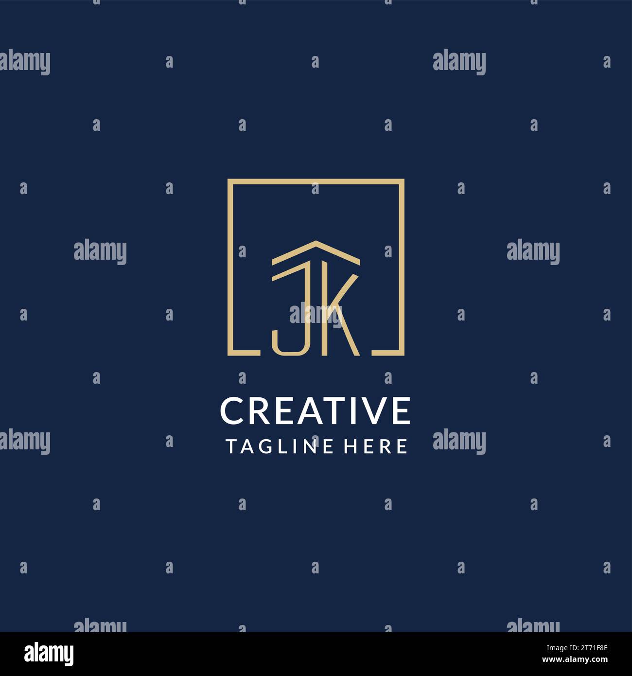 Initial JK square lines logo, modern and luxury real estate logo design ...