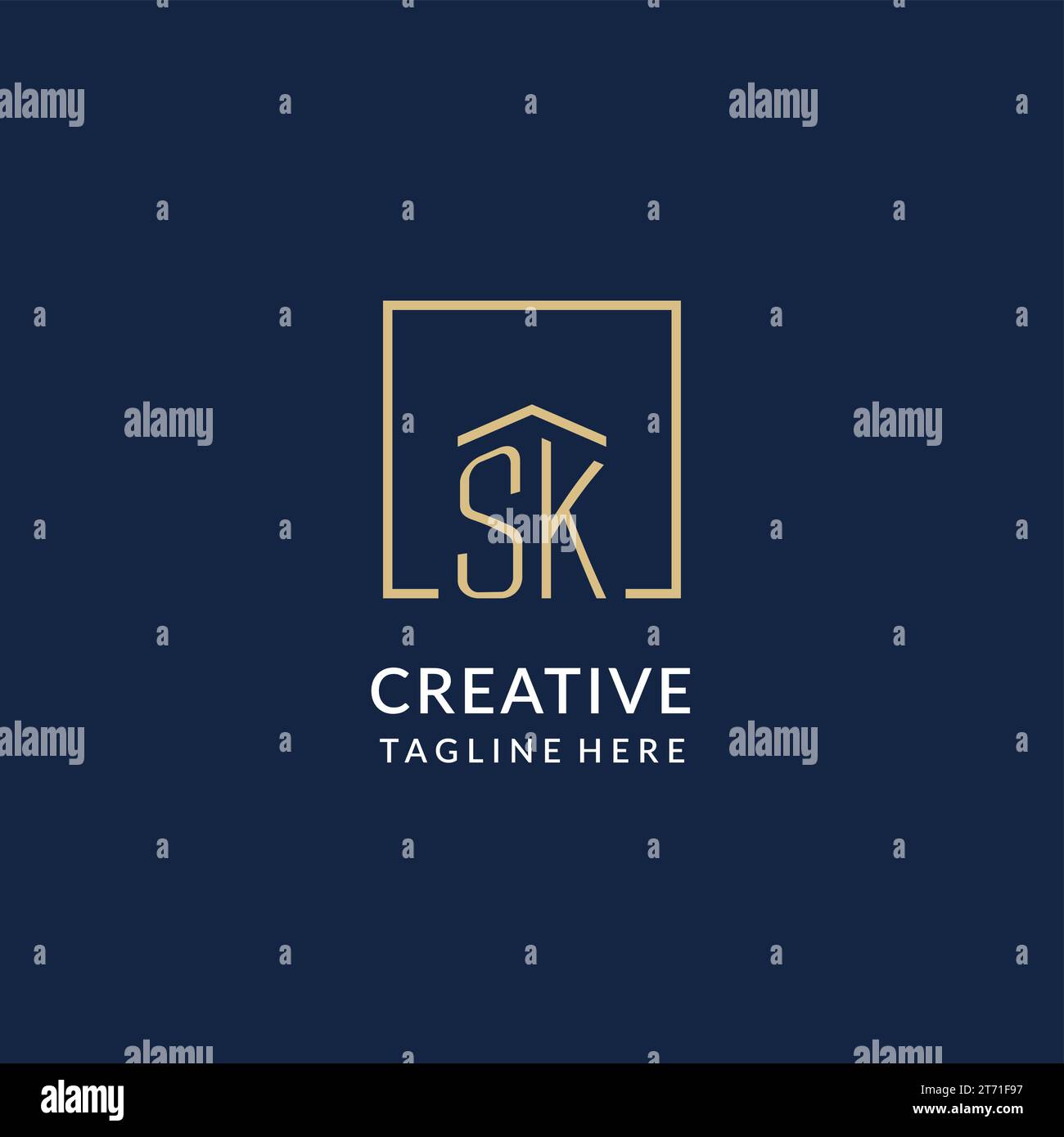 Initial SK square lines logo, modern and luxury real estate logo design ...
