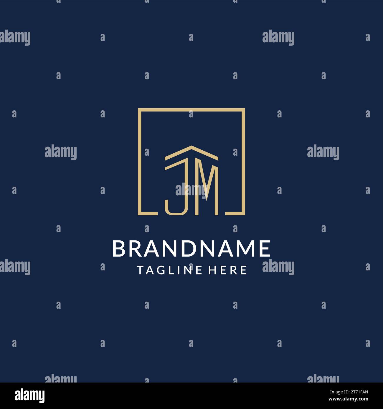 Initial JM square lines logo, modern and luxury real estate logo design ...