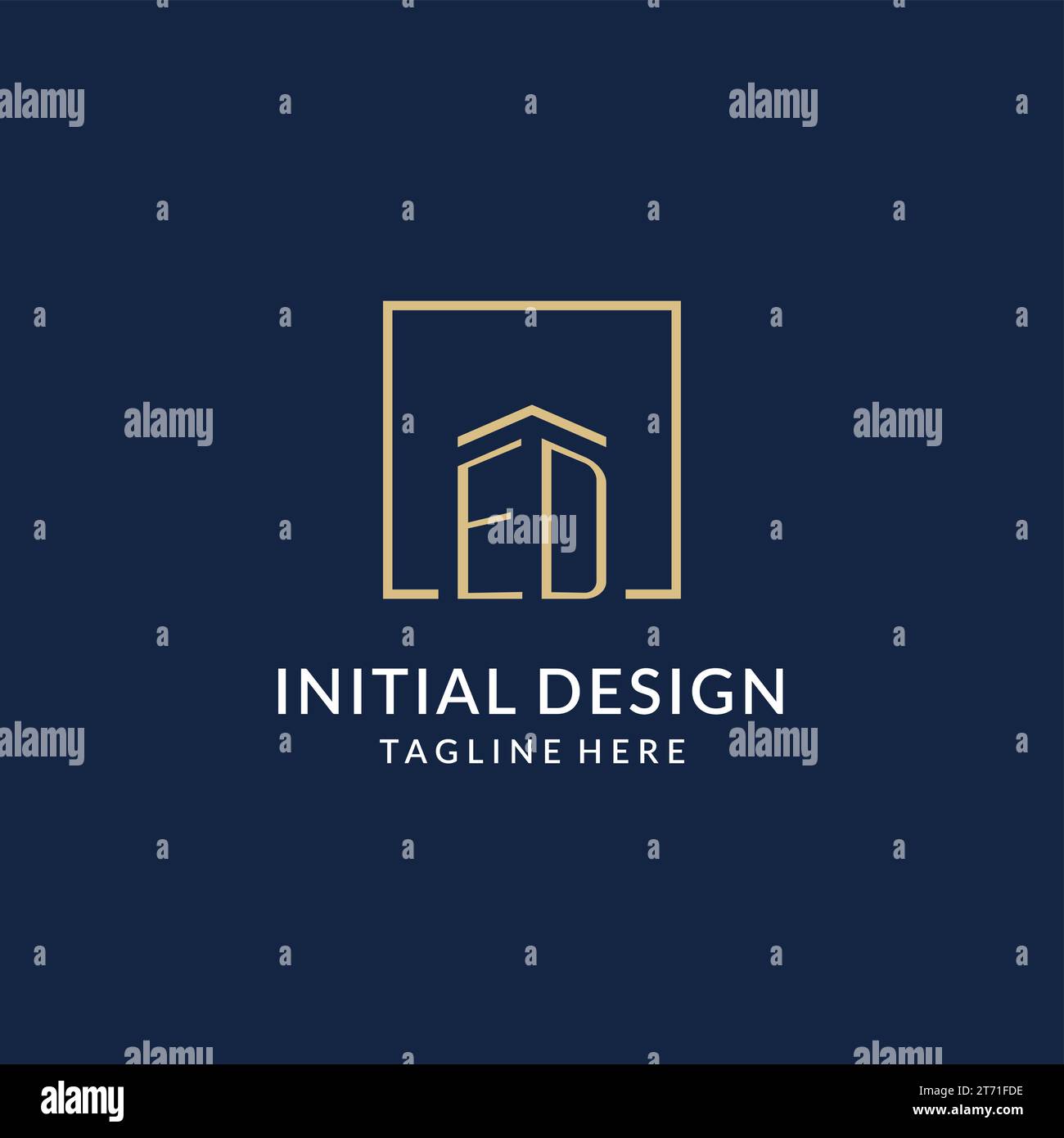 Initial ED square lines logo, modern and luxury real estate logo design ...